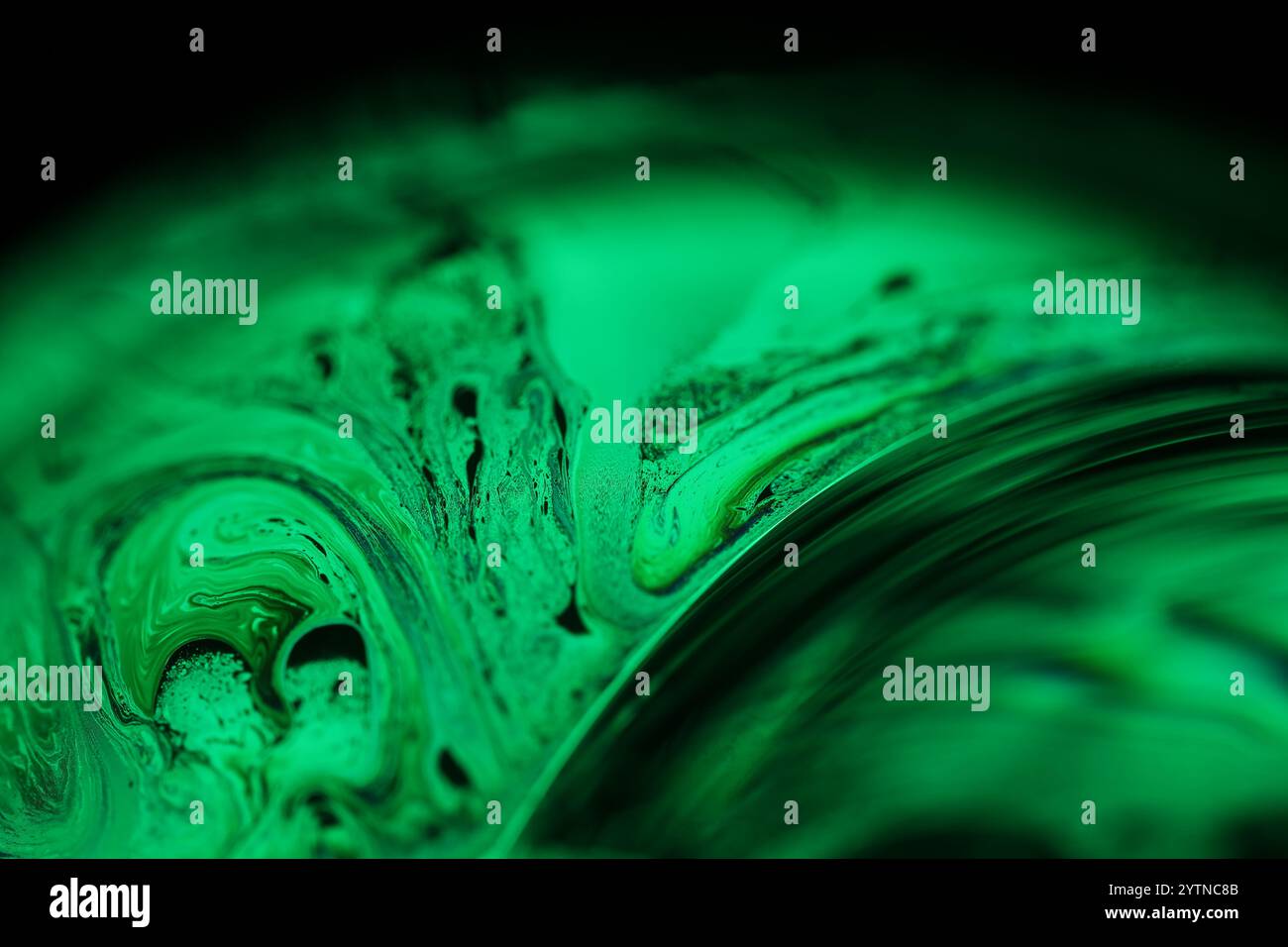 Green fluid panels, liquid abstraction, colour waves, deep dark ...