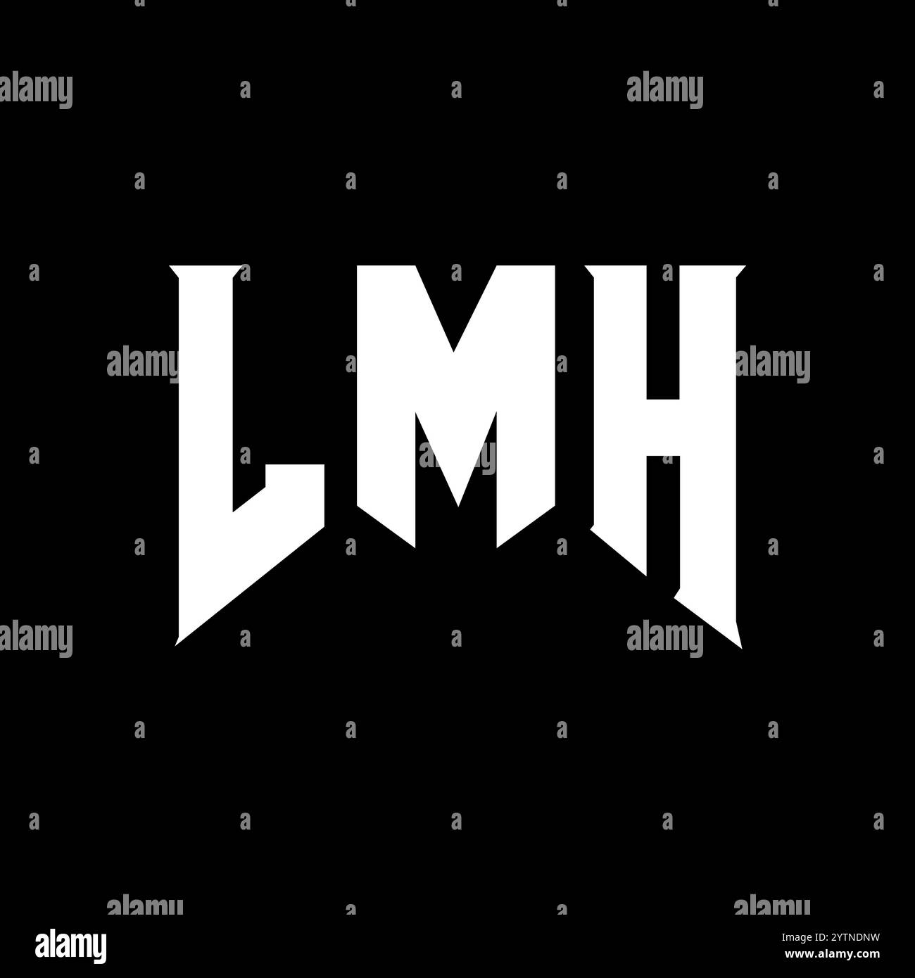 LMH letter logo design for technology company. LMH logo design black and white color combination ...