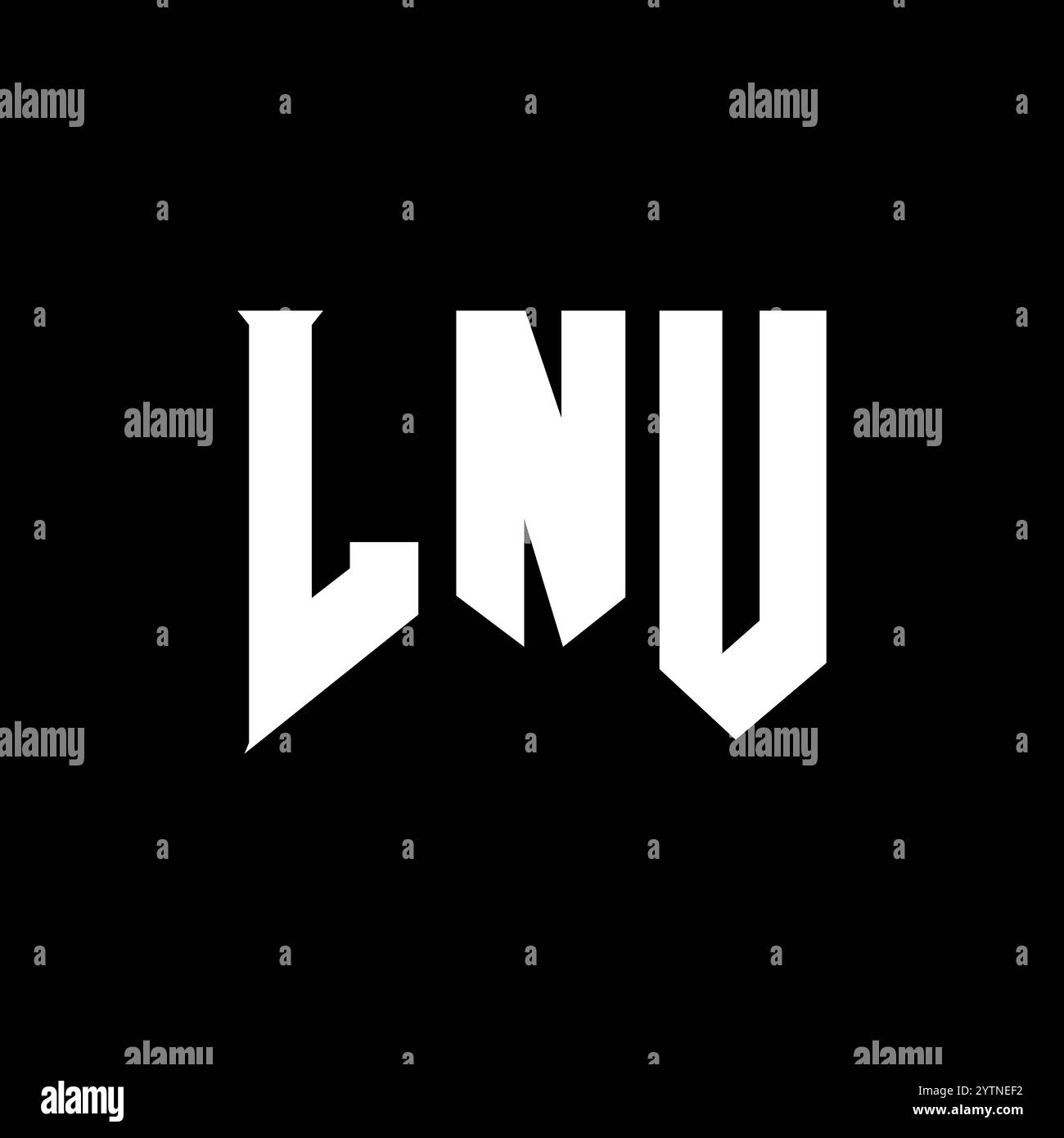 LNU letter logo design for technology company. LNU logo design black and white color combination ...