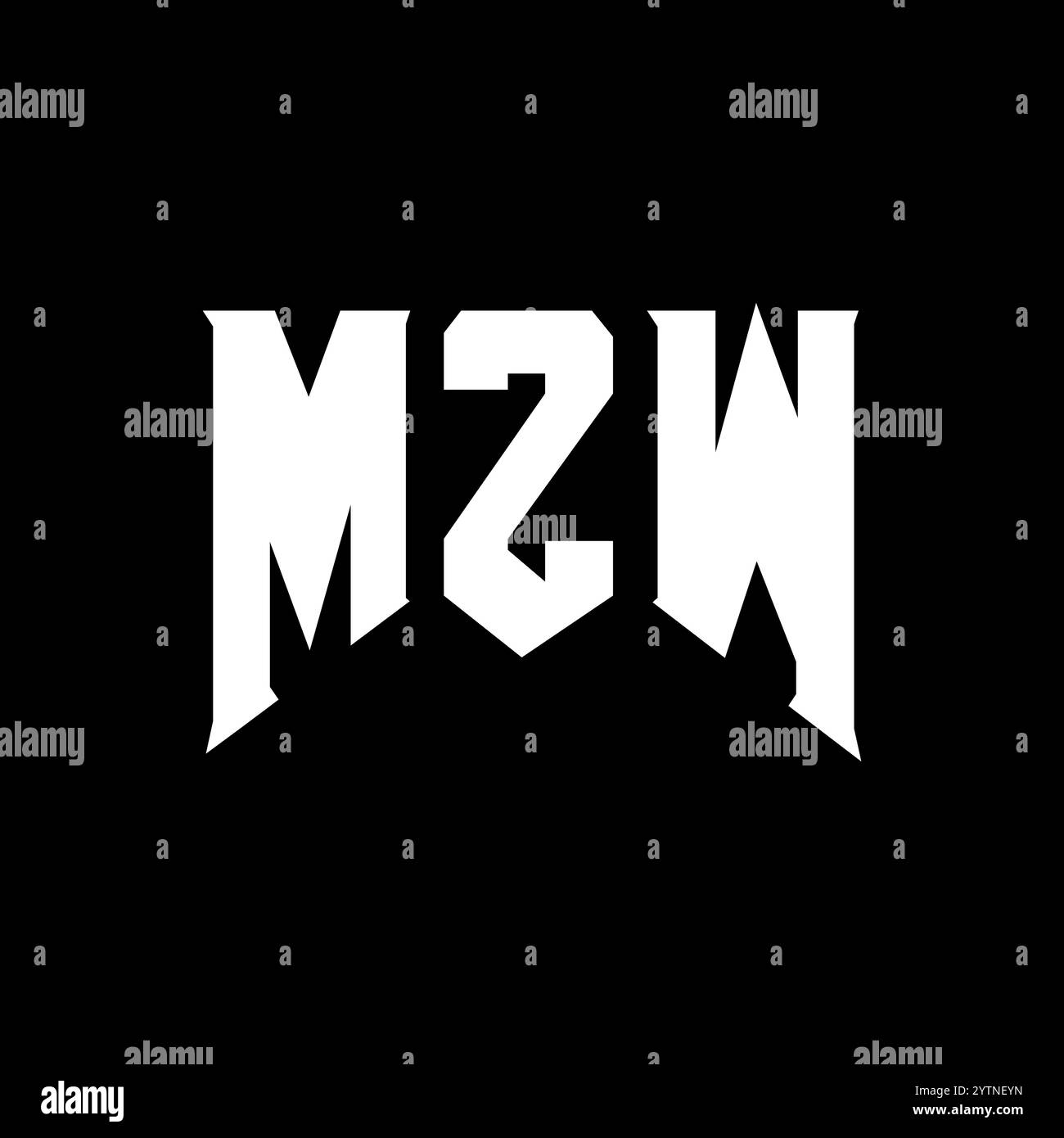 MZW letter logo design for technology company. MZW logo design black ...