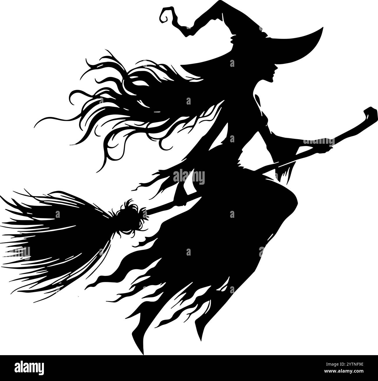 Halloween witch vector illustration transparent background Stock Vector ...