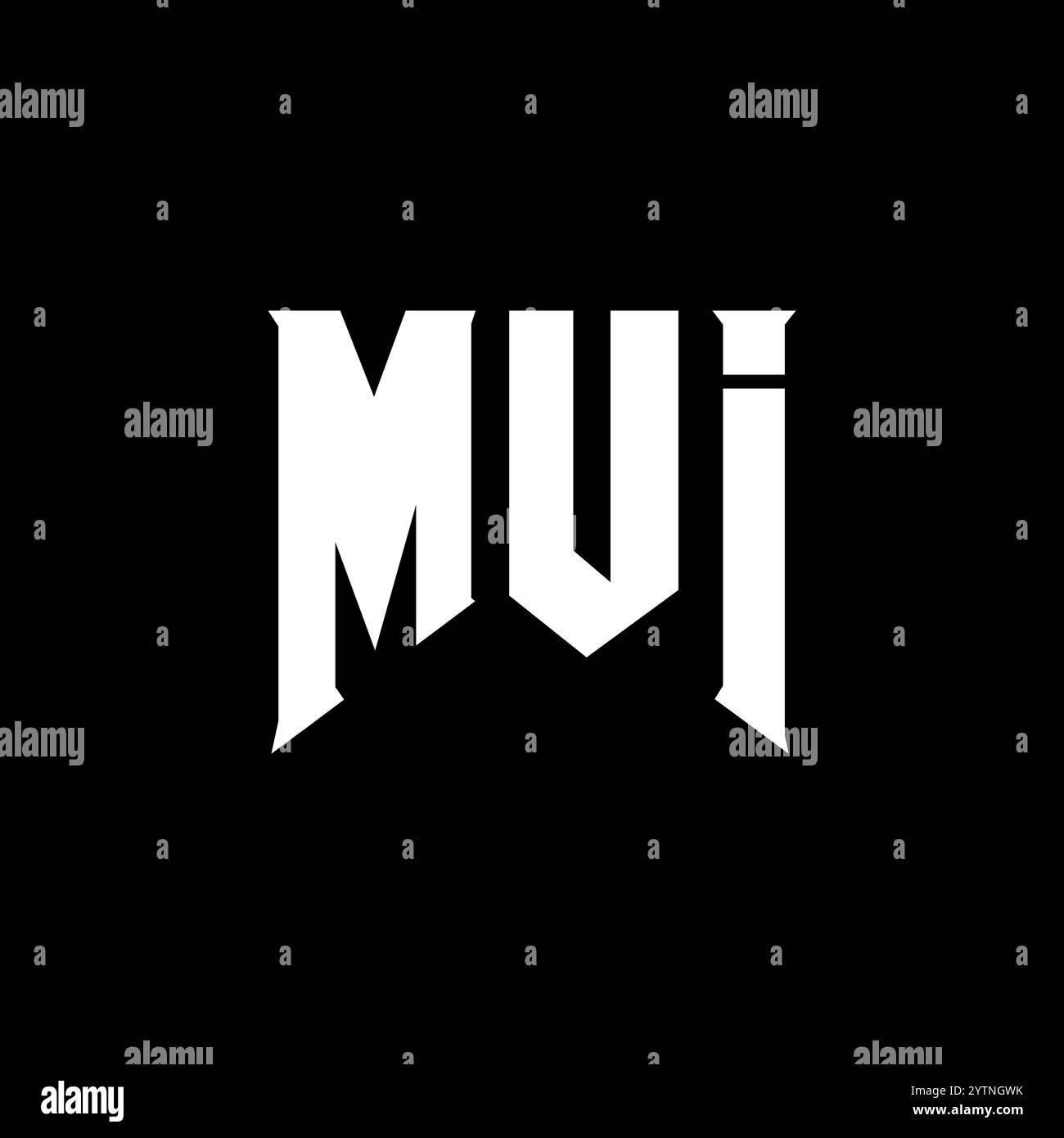 MUI letter logo design for technology company. MUI logo design black and white color combination ...