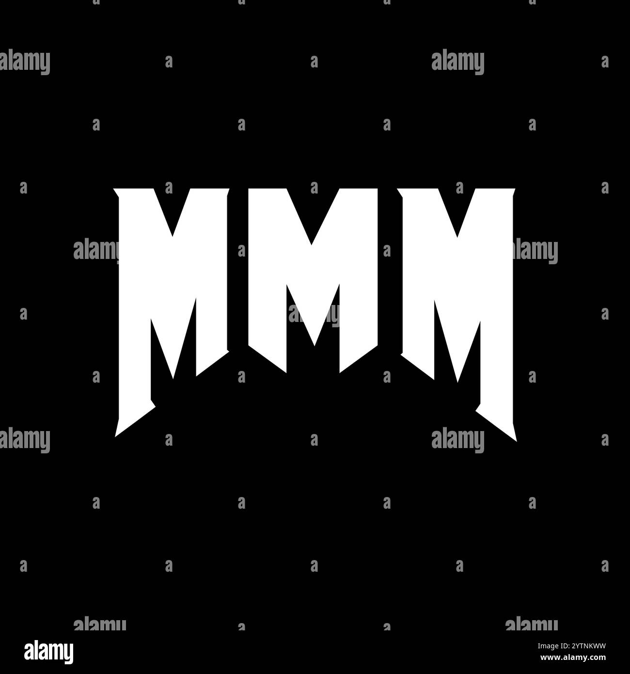 MMM letter logo design for technology company. MMM logo design black and white color combination ...