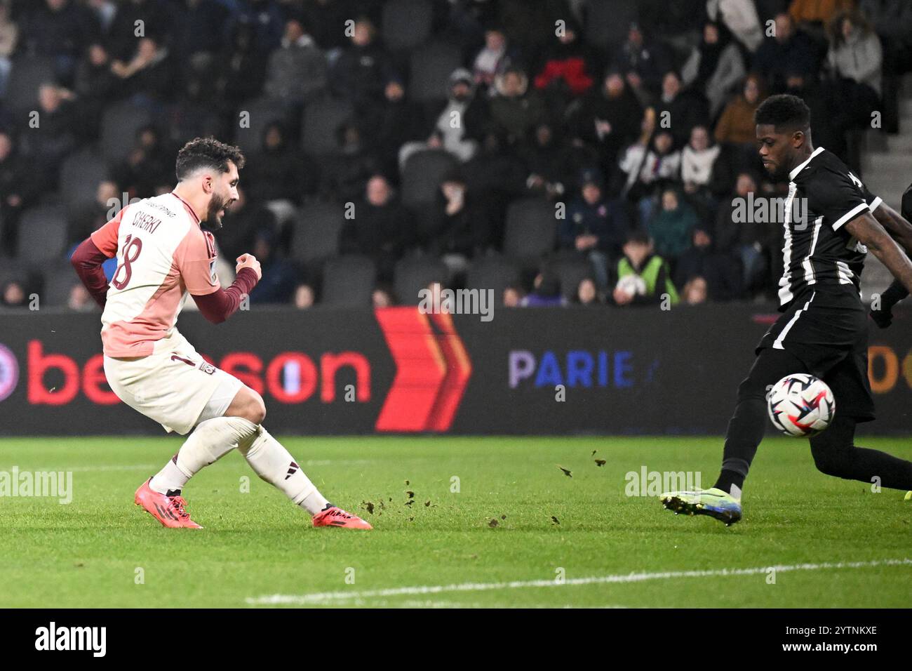 18 Rayan CHERKI (ol) during the Ligue 1 MCDonald's match between Angers ...