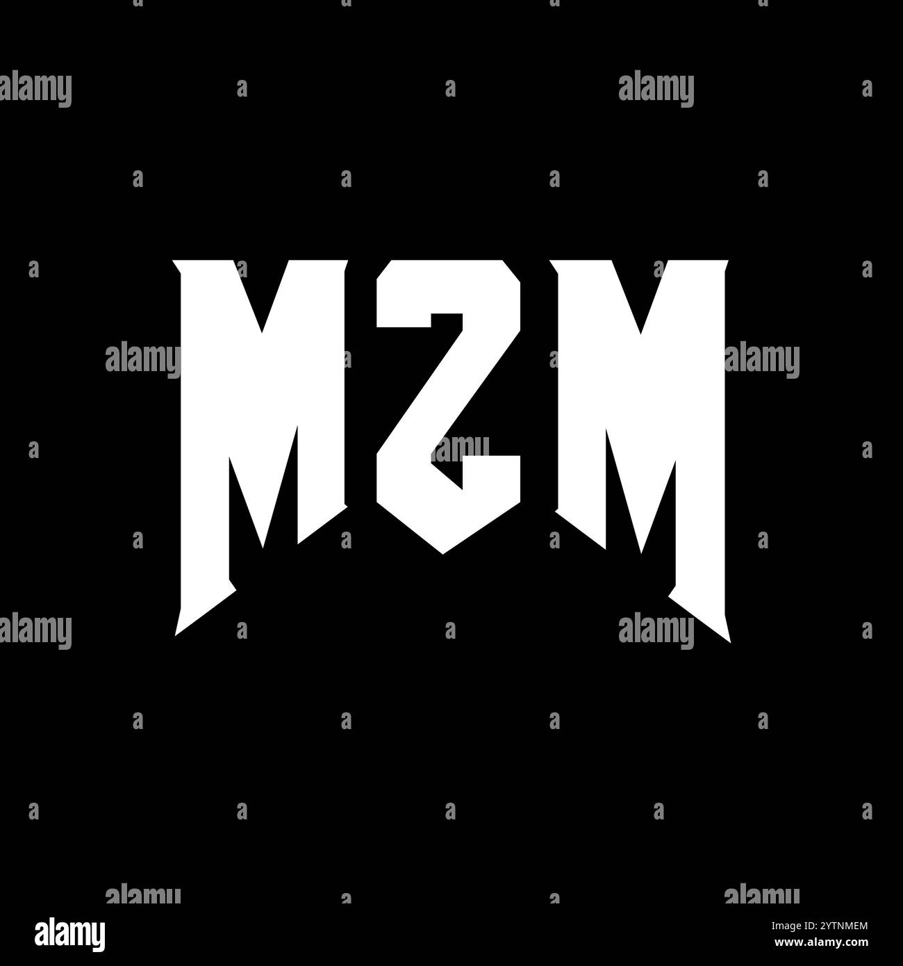 MZM letter logo design for technology company. MZM logo design black and white color combination ...