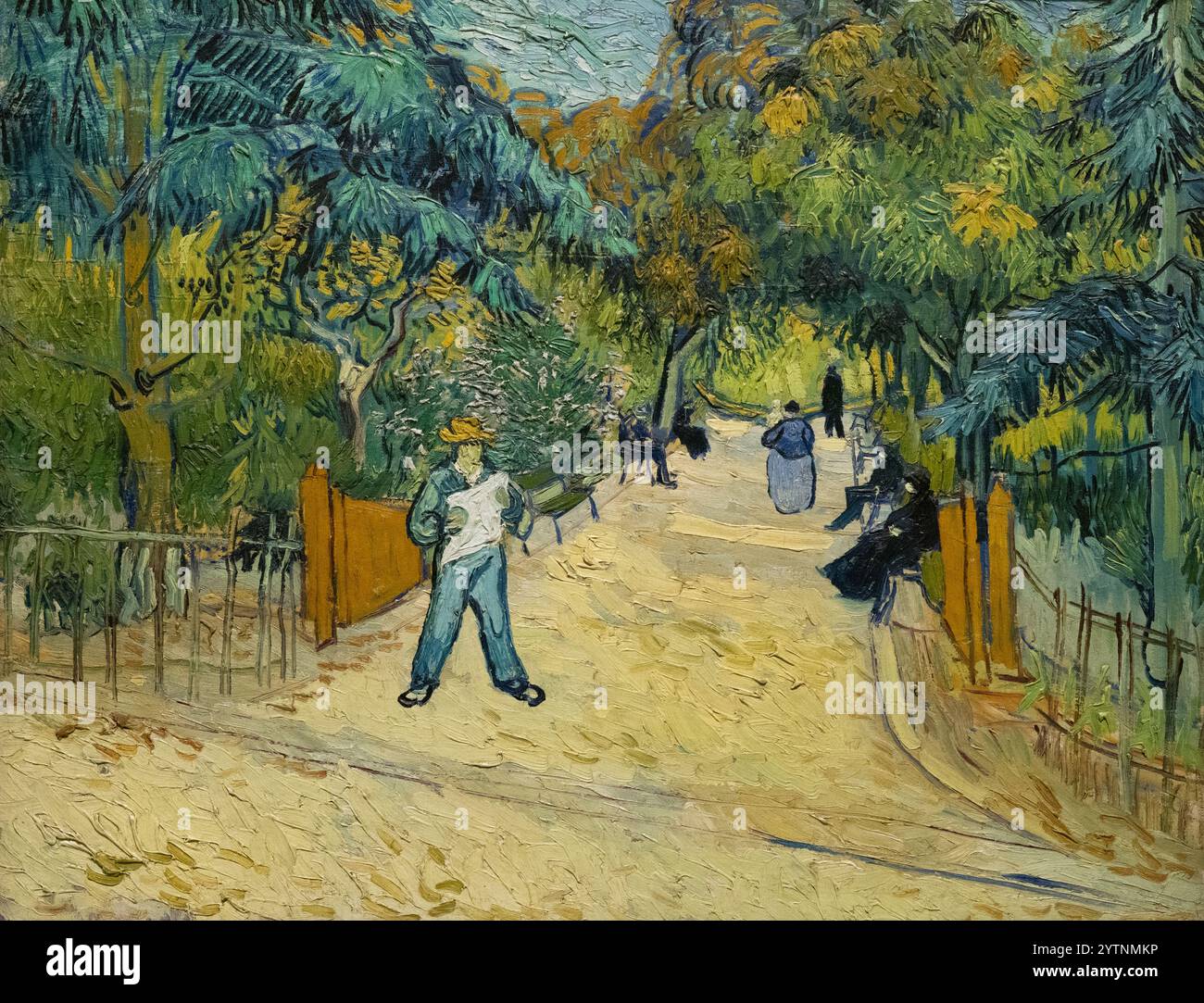 Van Gogh Entrance to the Public Garden in Arles 1888, Vincent Van Gogh painting, Arles, park and ...