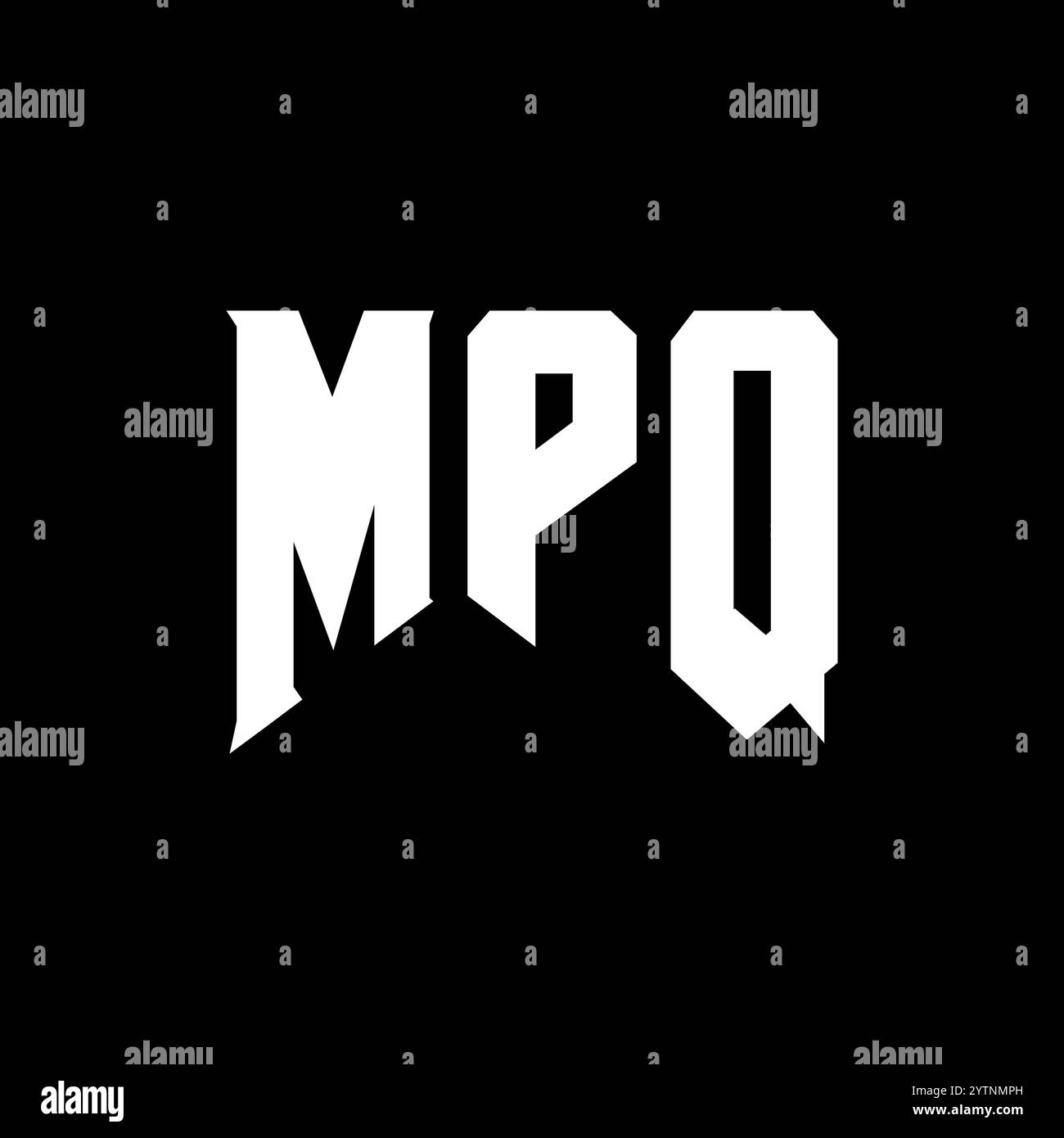 MPQ letter logo design for technology company. MPQ logo design black and white color combination ...