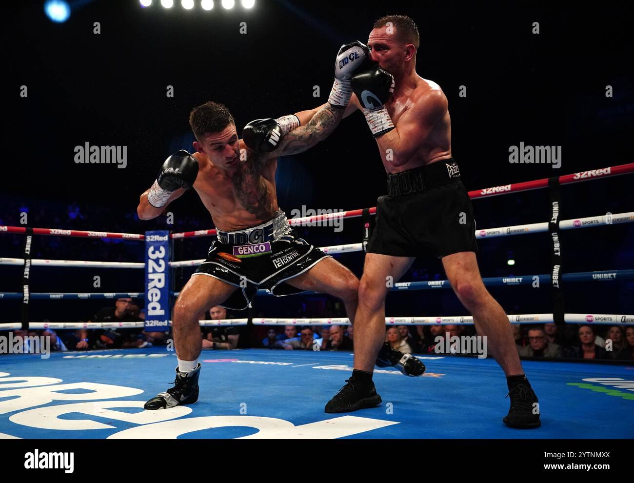 Sam Noakes (left) against Ryan Walsh at the OVO Arena Wembley, London ...