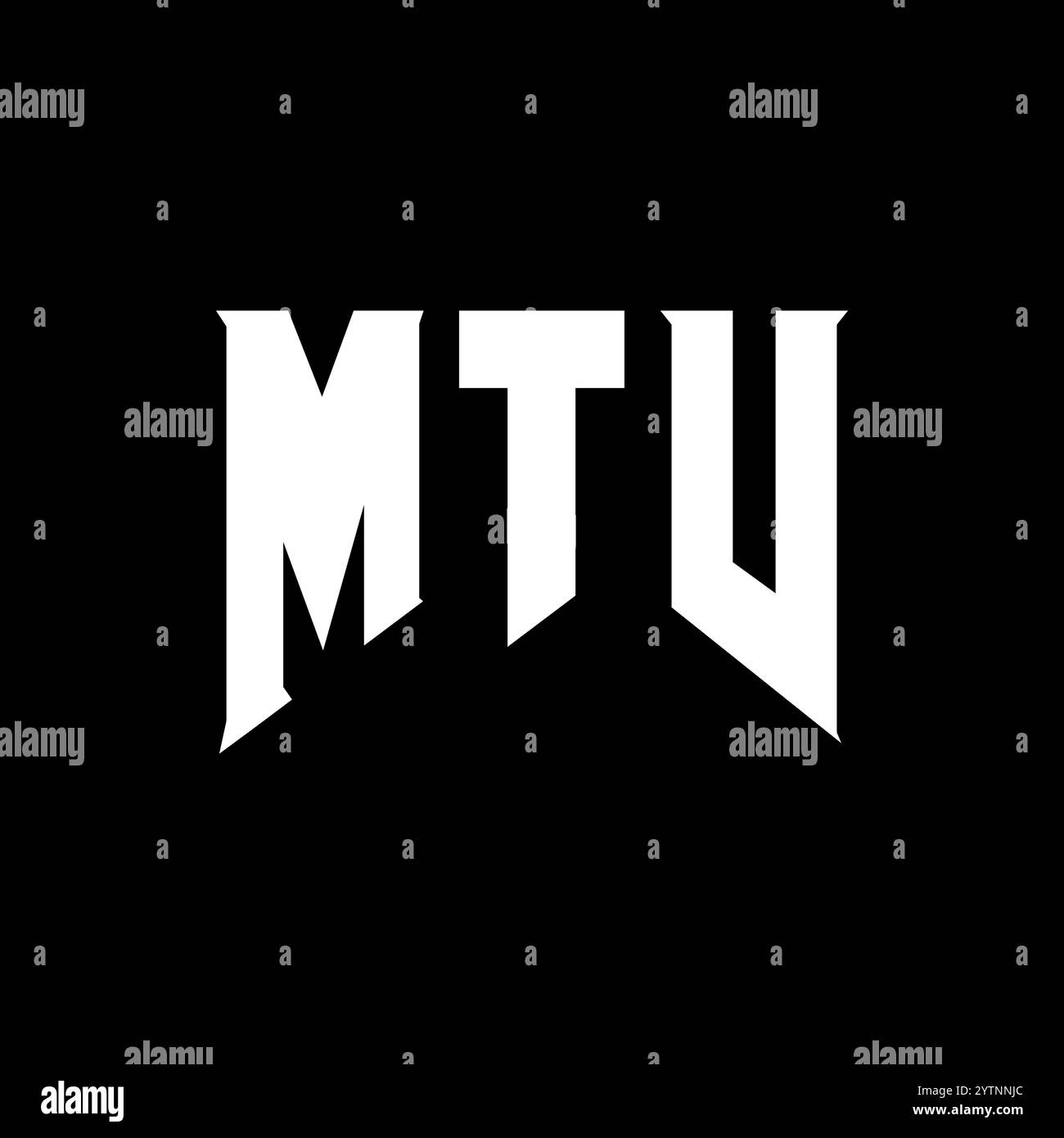 MTV letter logo design for technology company. MTV logo design black ...