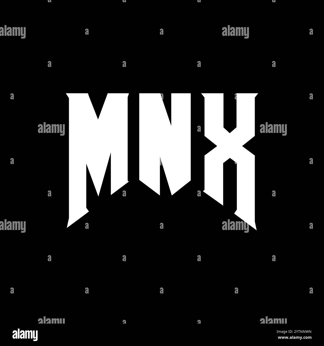 MNX letter logo design for technology company. MNX logo design black and white color combination ...