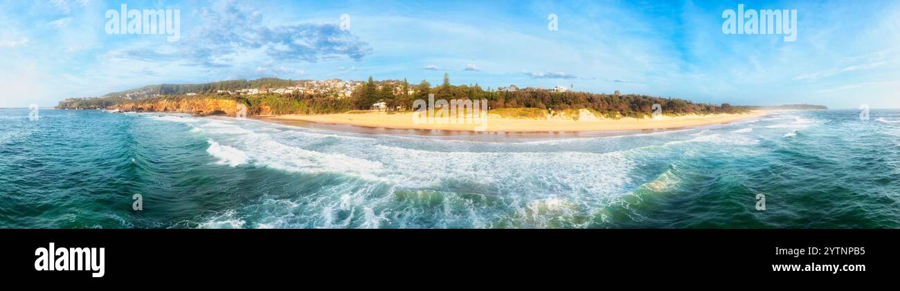 Scenic Caves beach coast of Australia on Pacific ocean - seaside aerial ...