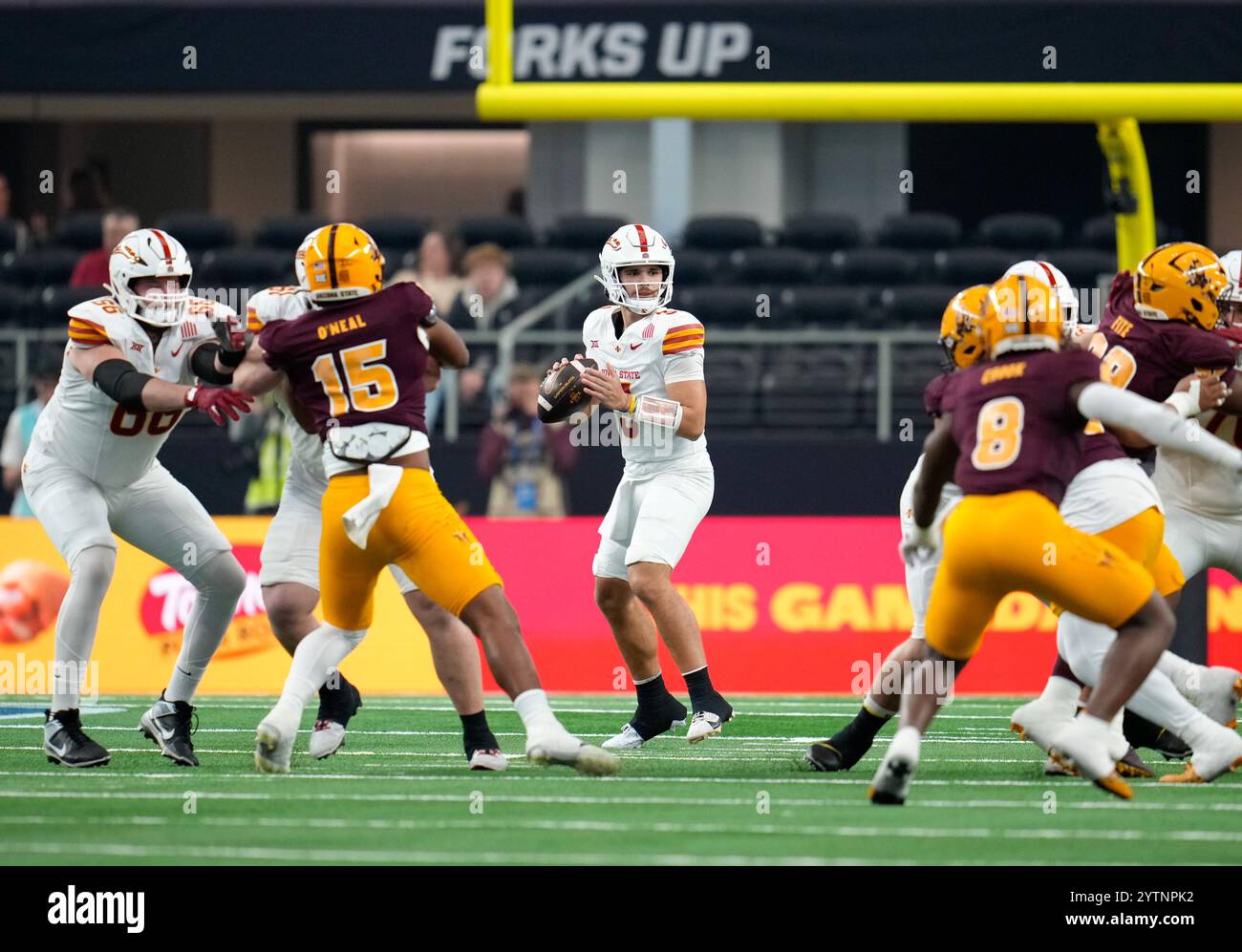 Arlington, Texas, USA. 7th Dec, 2024. Iowa State quarterback Rocco ...