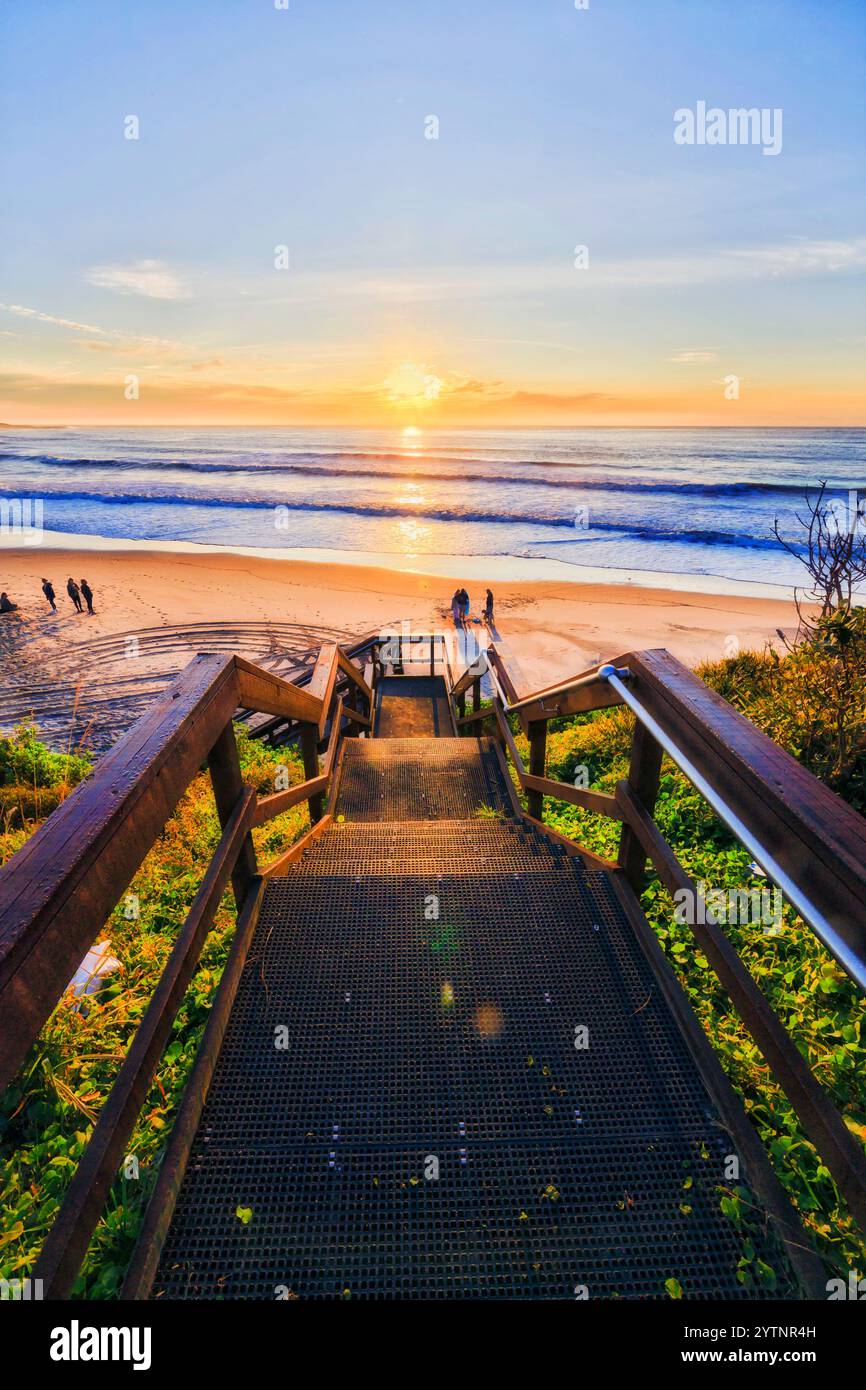 Easy access stairs down to sandy Middle Camp beach of Catherine Hill ...