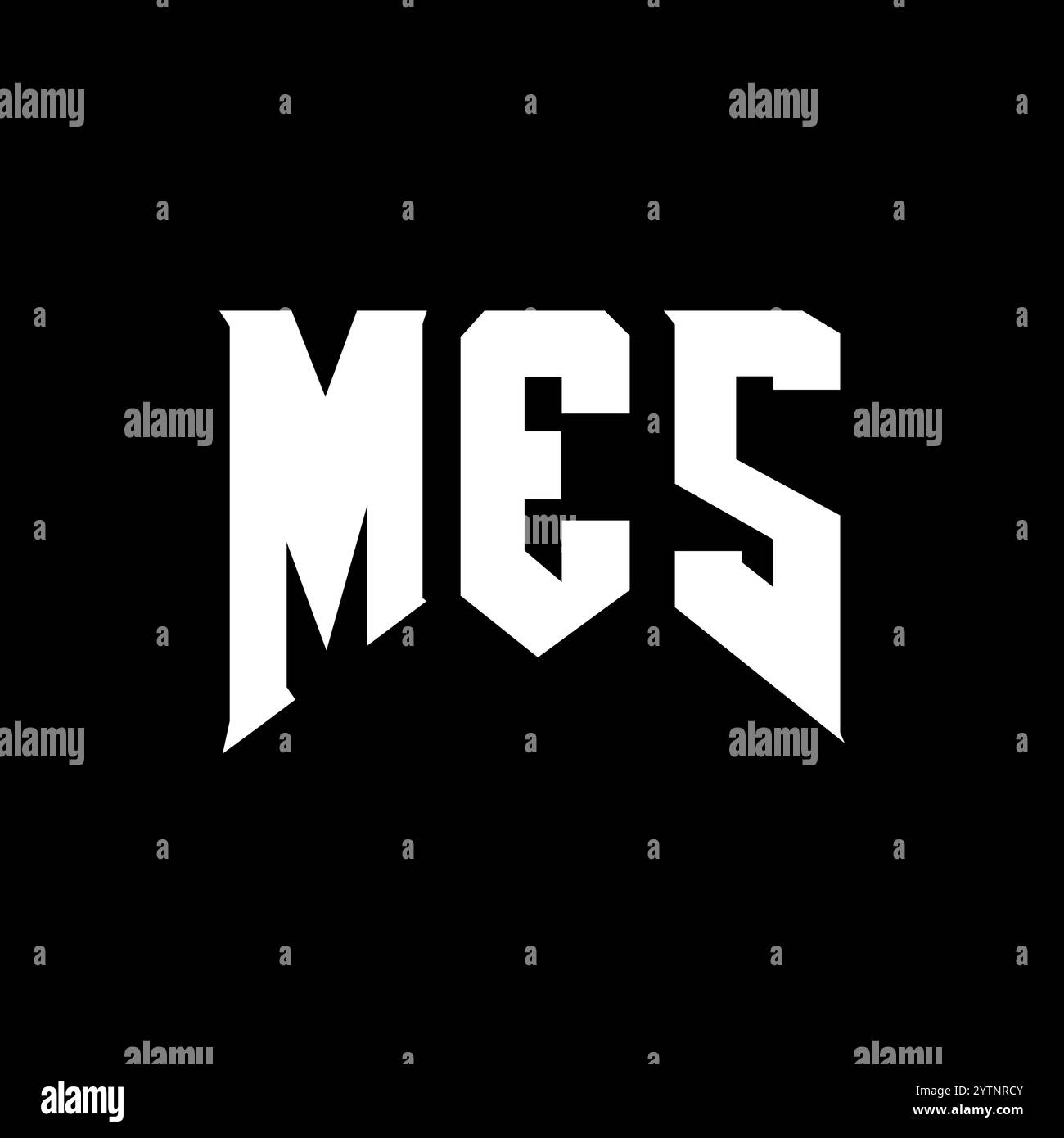 MES letter logo design for technology company. MES logo design black and white color combination ...