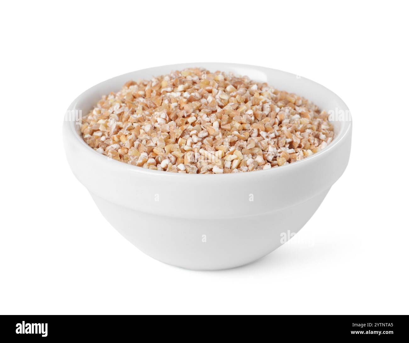 Dry wheat groats in bowl isolated on white Stock Photo - Alamy