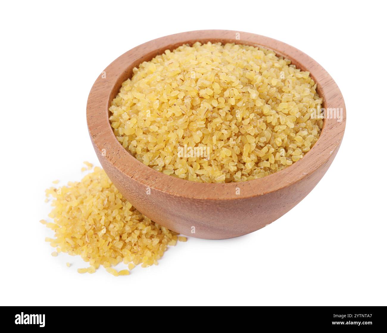 Raw bulgur in wooden Cut Out Stock Images & Pictures - Alamy