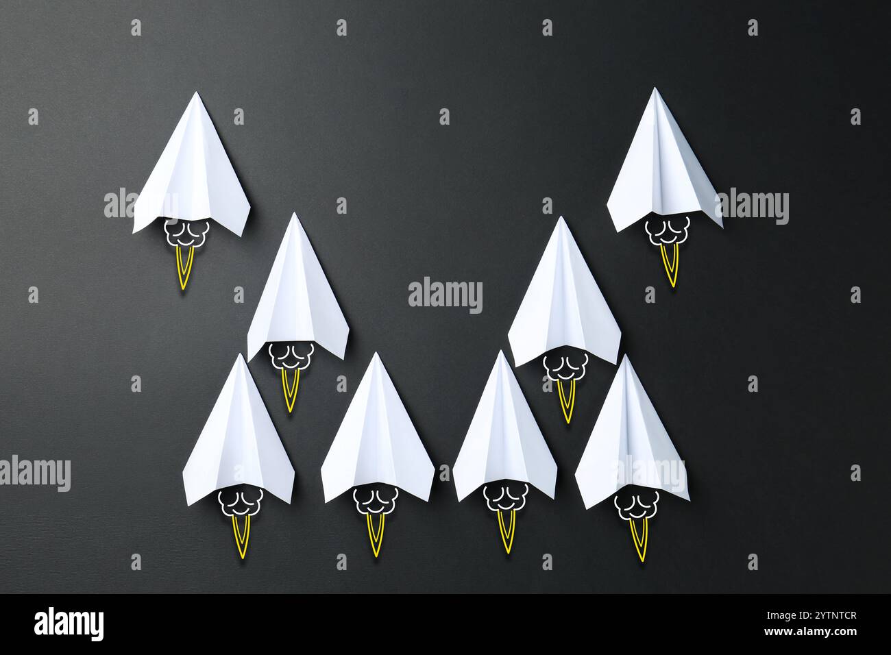 Paper planes on black hi-res stock photography and images - Alamy