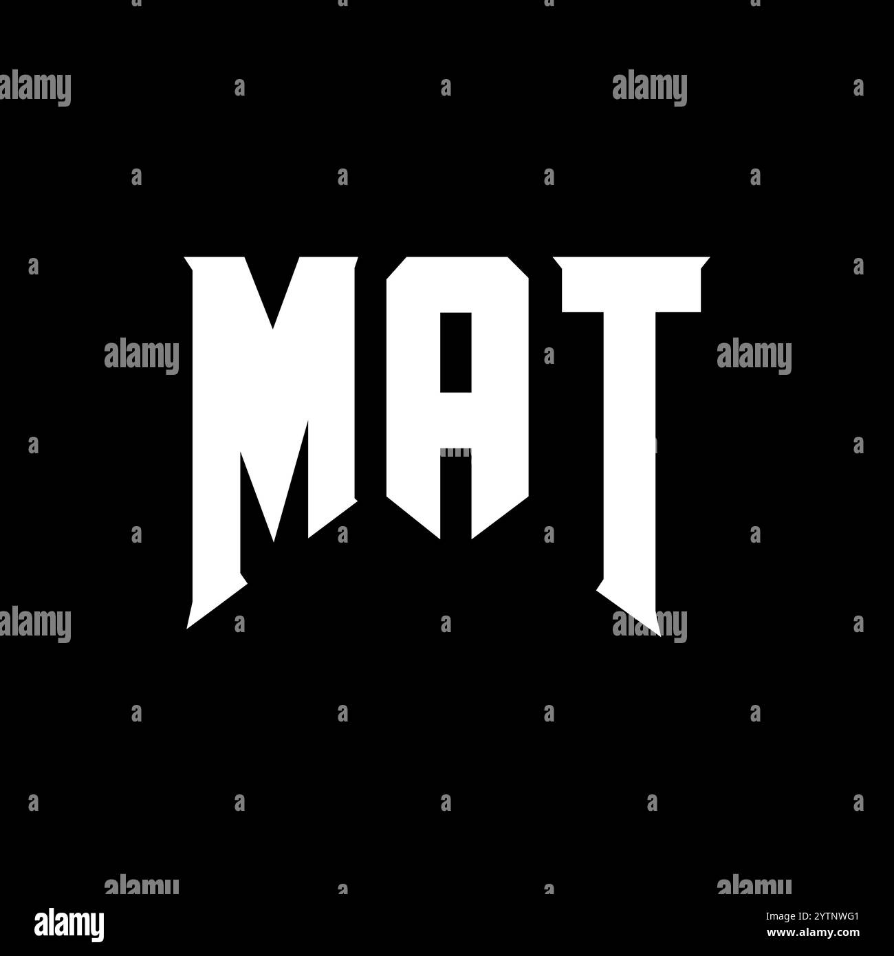 Mat Letter Logo Design For Technology Company Mat Logo Design Black And White Color Combination