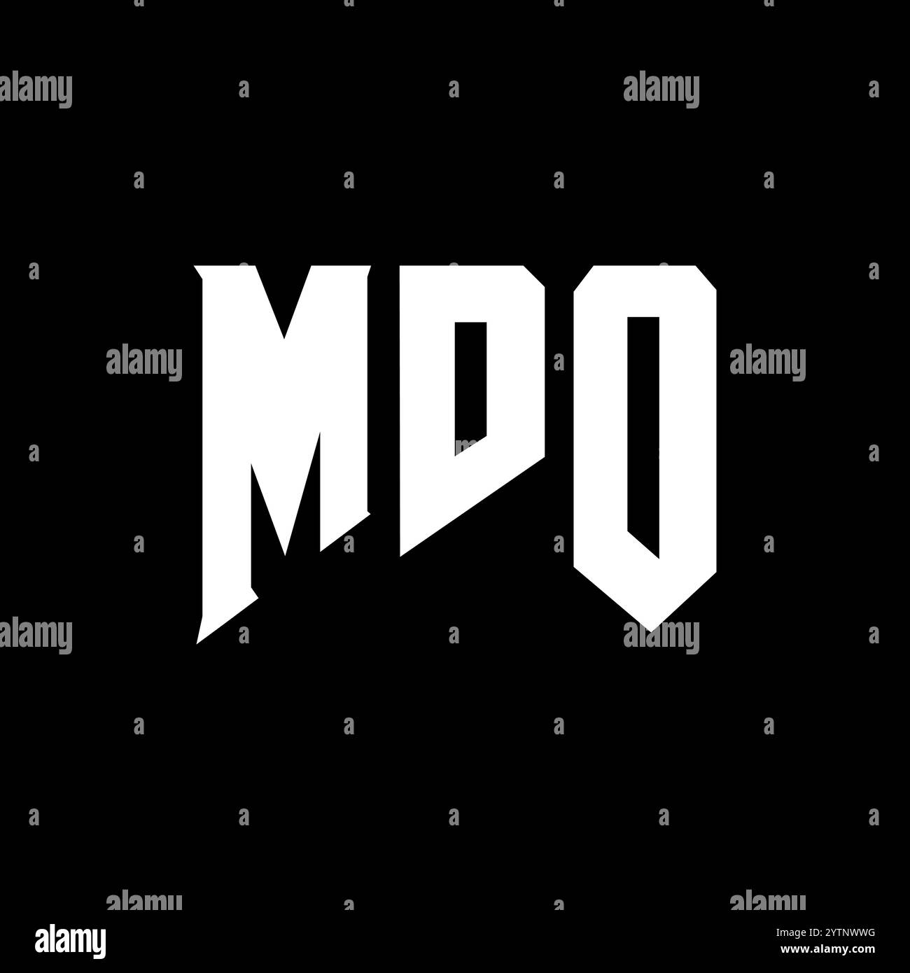 MDO letter logo design for technology company. MDO logo design black and white color combination ...