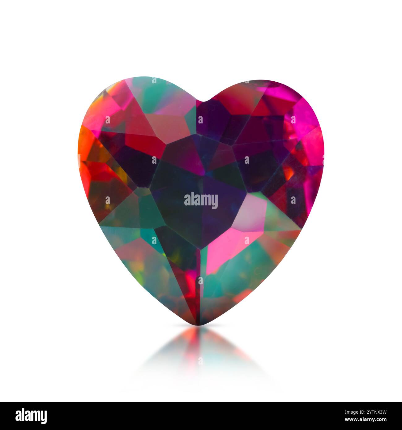 Colorful heart shaped shiny gemstone isolated on white Stock Photo - Alamy