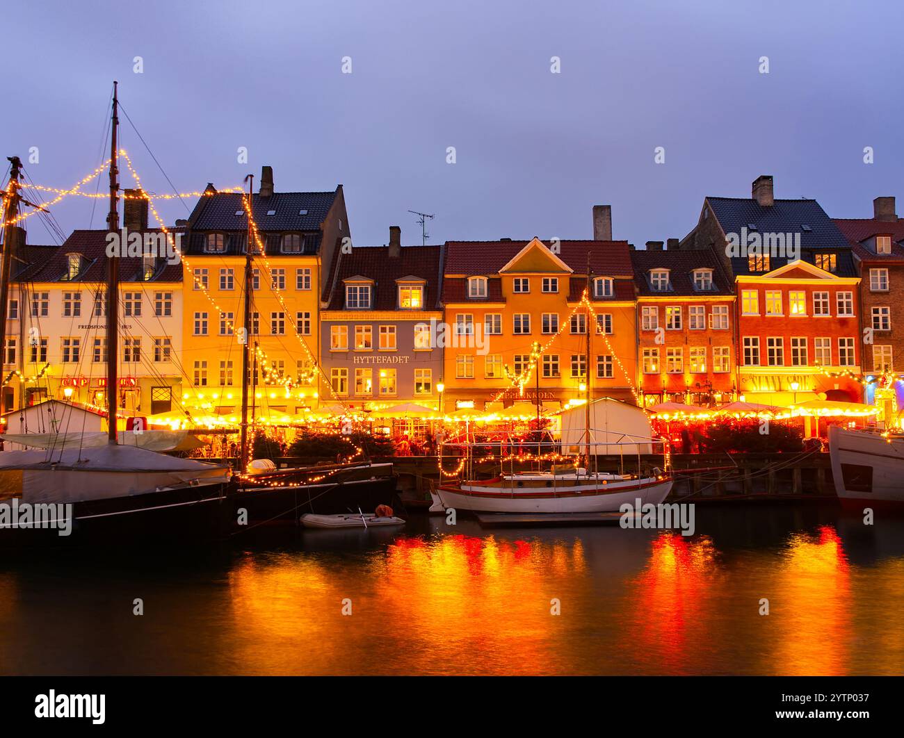 Copenhagen, Denmark - December 10, 2023: Colorful Nyhavn waterfront ...