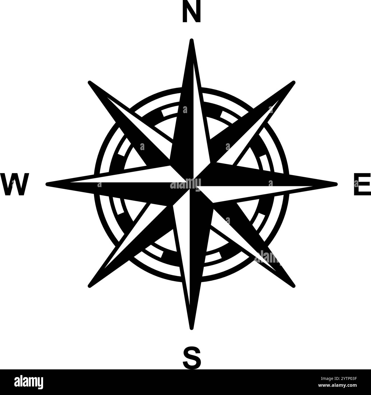 Compass icons wind rose with north orientation hi-res stock photography ...