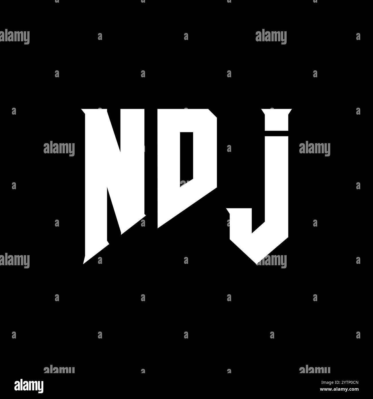 NDJ letter logo design for technology company. NDJ logo design black and white color combination ...