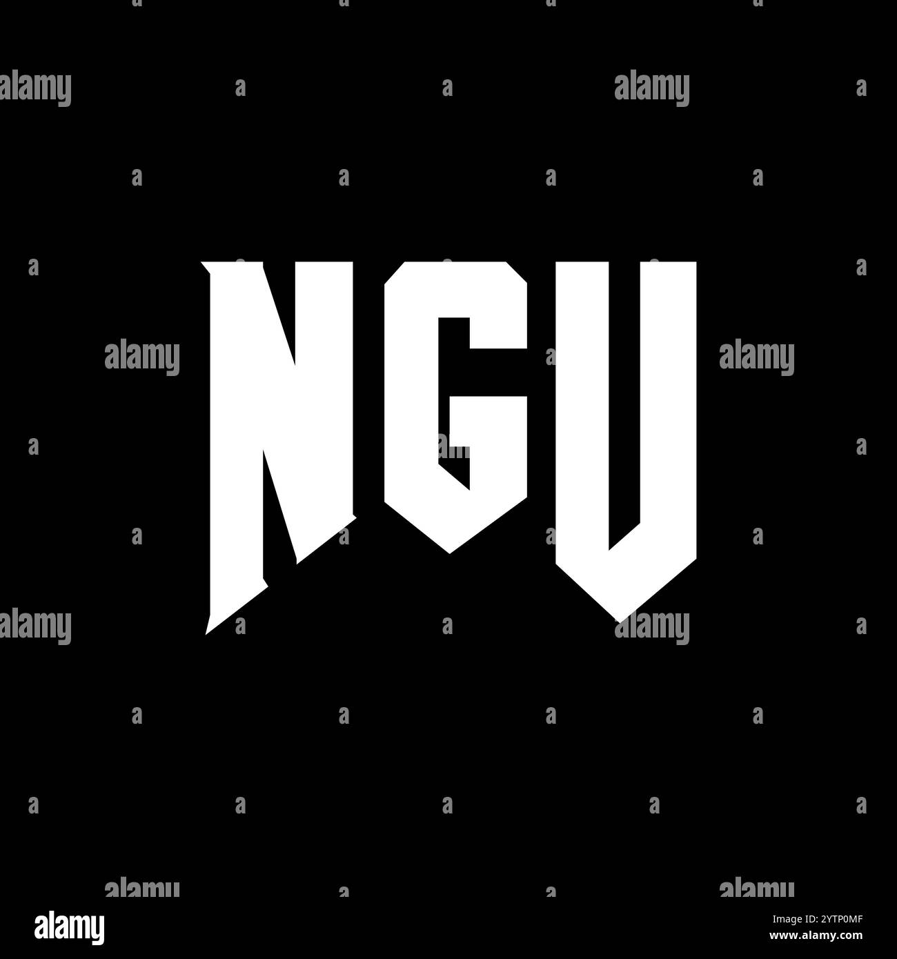 NGU letter logo design for technology company. NGU logo design black ...