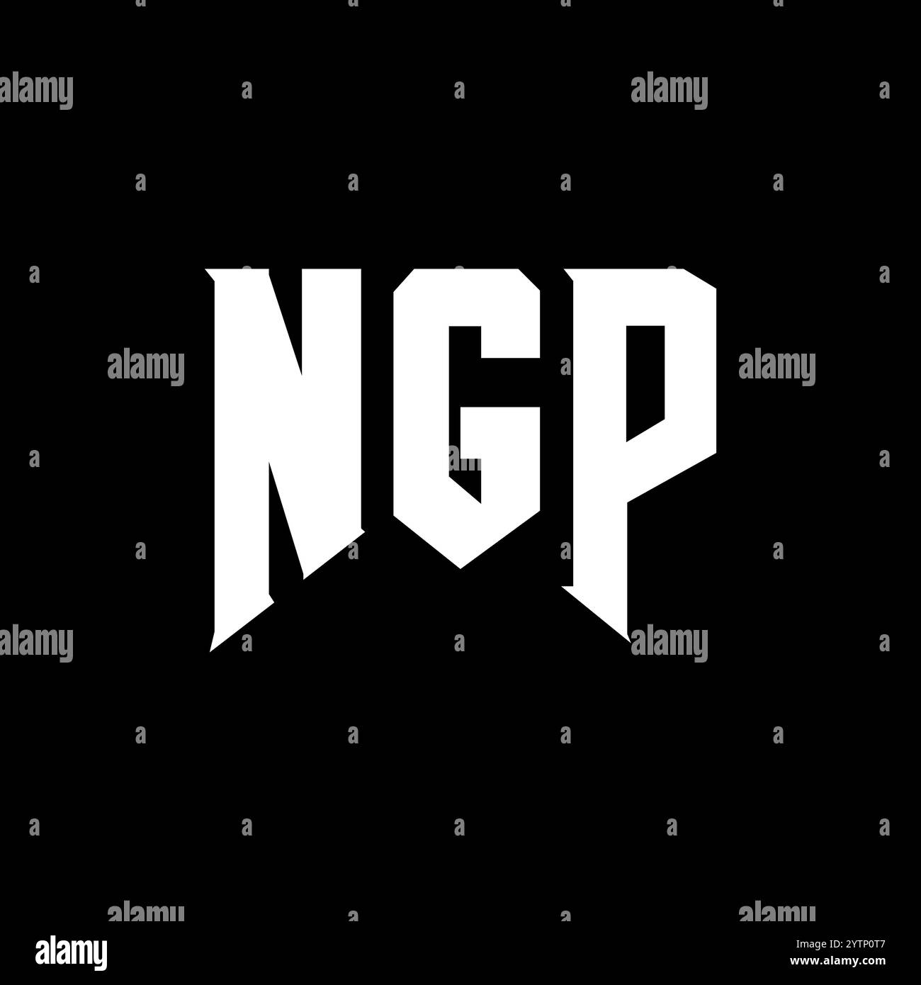 NGP letter logo design for technology company. NGP logo design black and white color combination ...