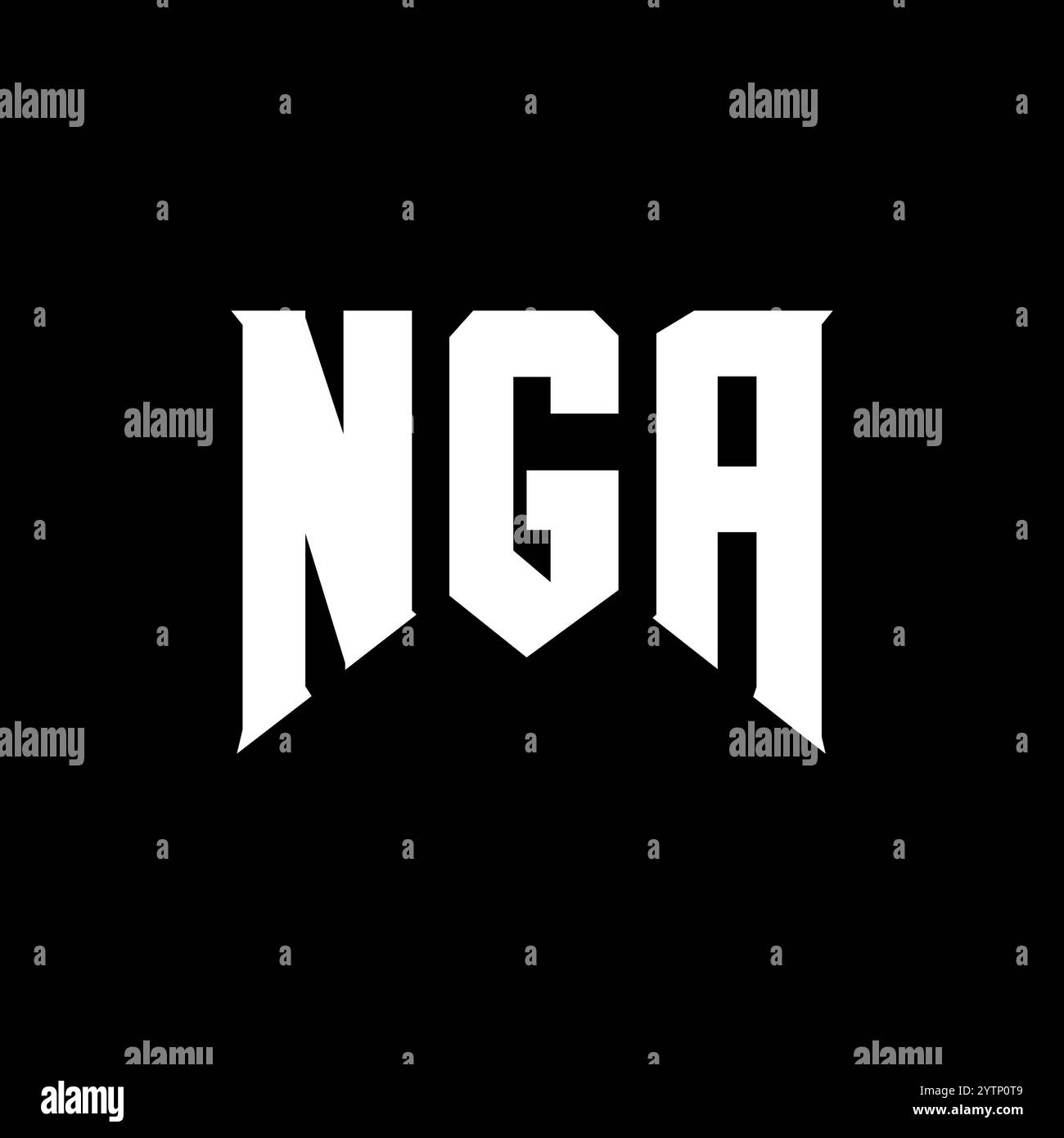 NGA letter logo design for technology company. NGA logo design black and white color combination ...