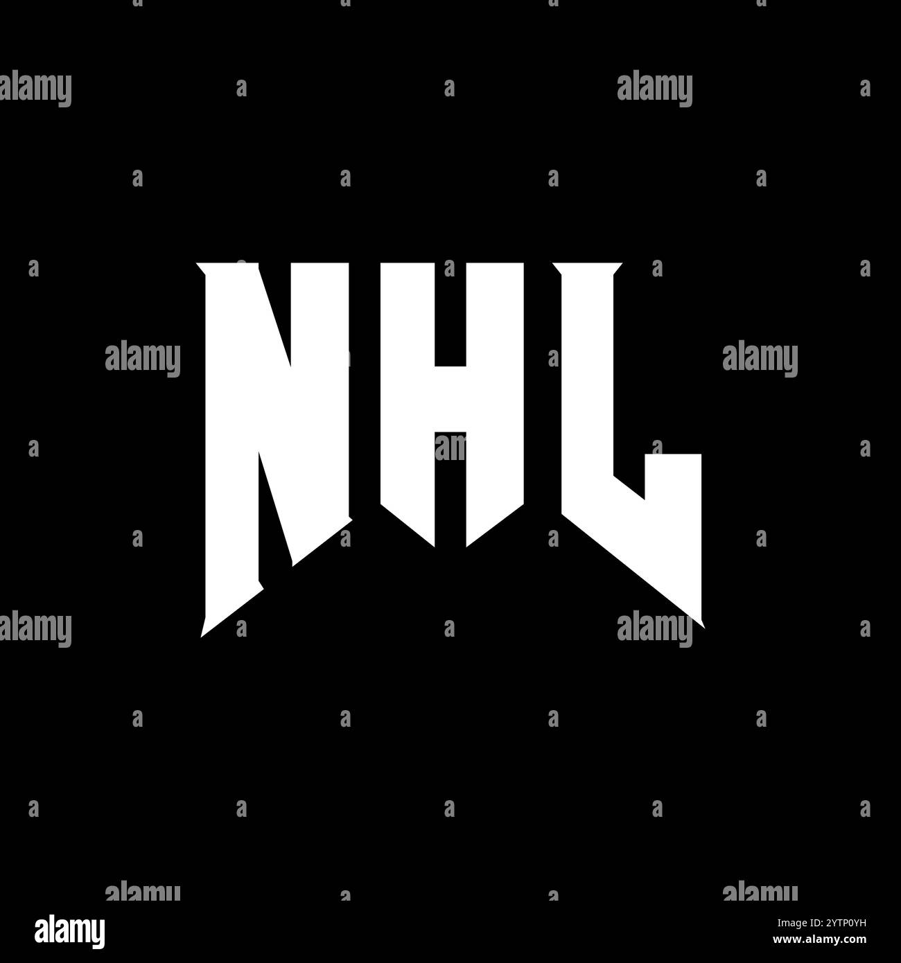 NHL letter logo design for technology company. NHL logo design black ...