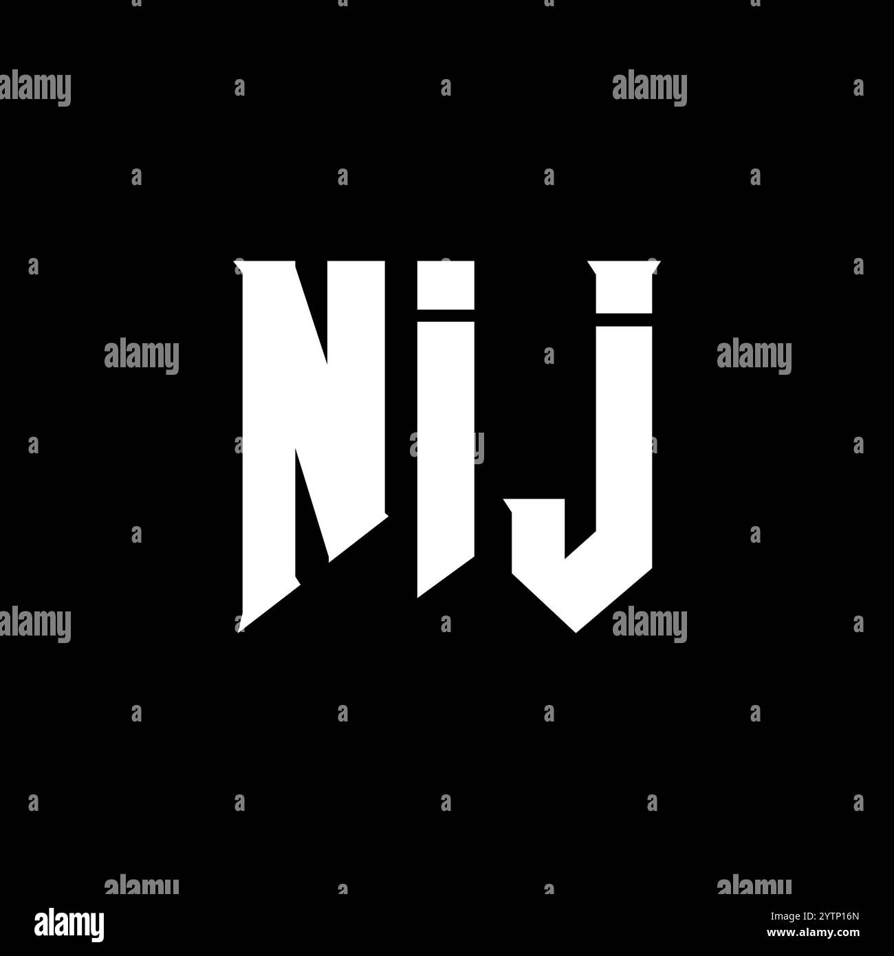 NIJ letter logo design for technology company. NIJ logo design black ...