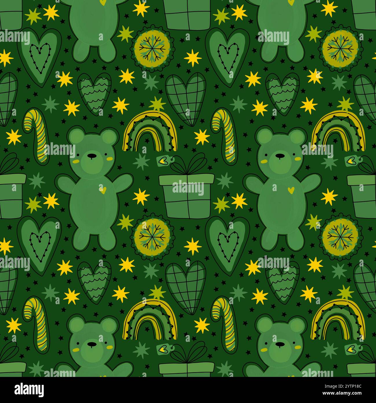 Christmas animals seamless bears pattern for wrapping paper and fabrics ...