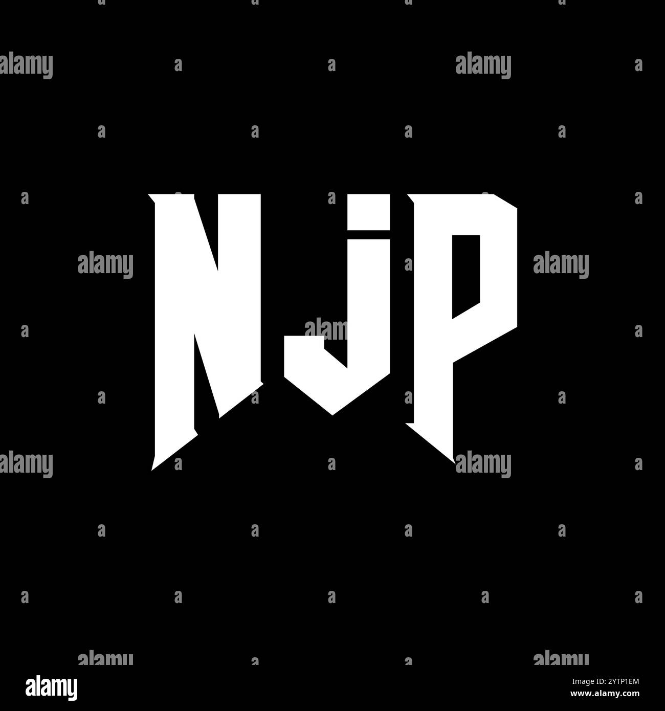 NJP letter logo design for technology company. NJP logo design black ...