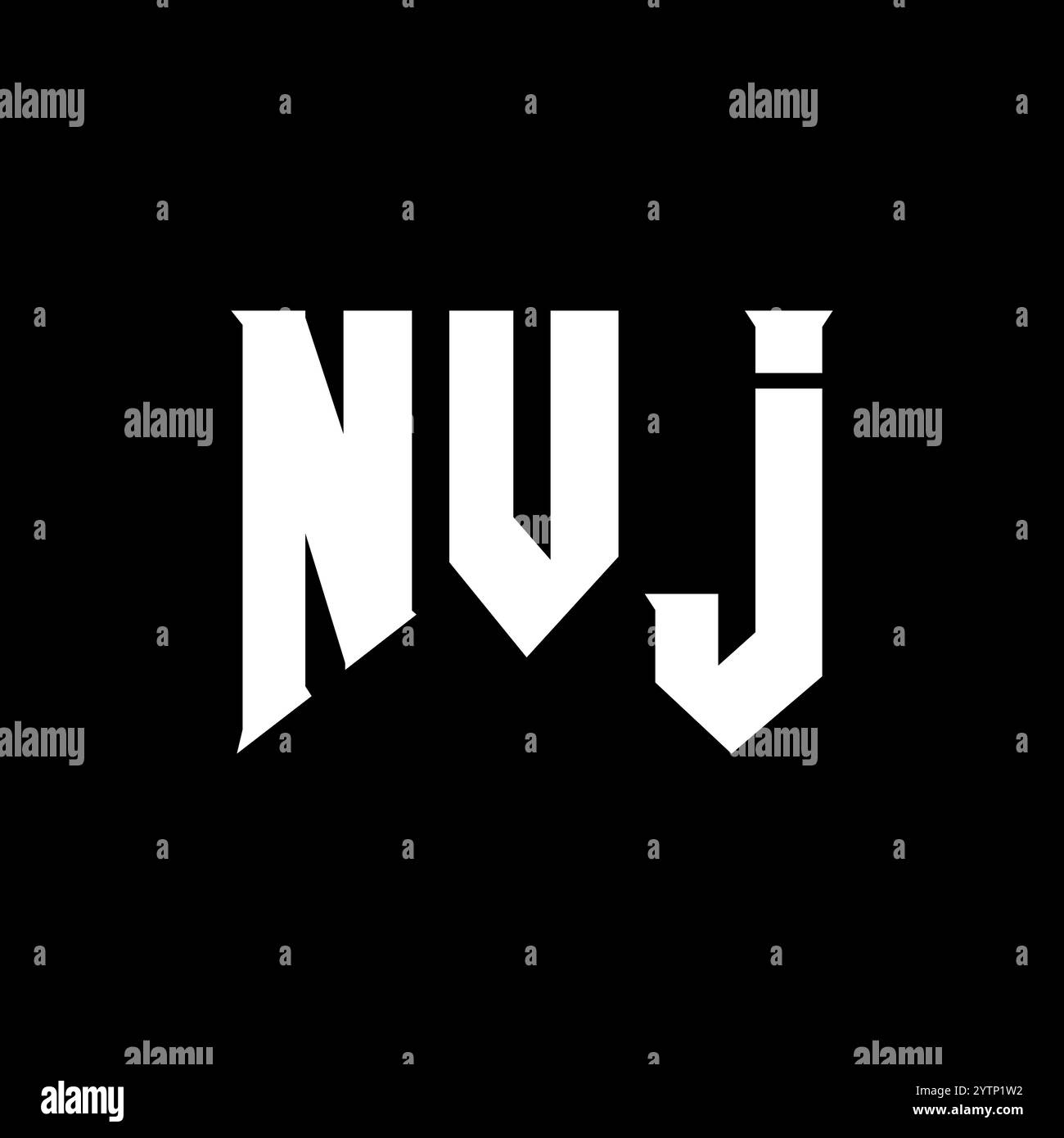 NVJ letter logo design for technology company. NVJ logo design black ...