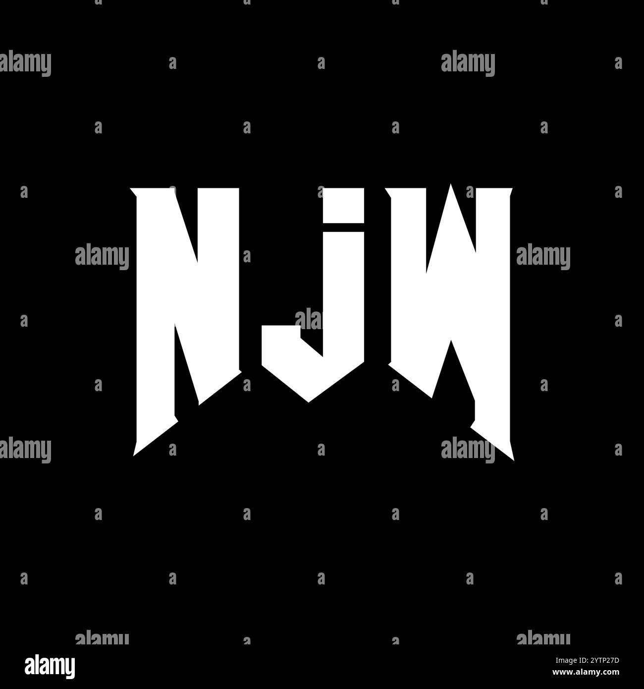 NJW letter logo design for technology company. NJW logo design black ...
