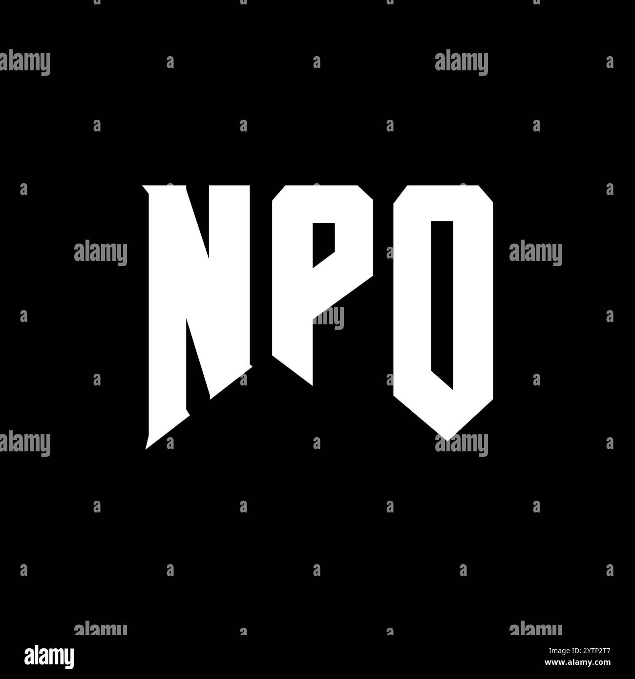 NPO letter logo design for technology company. NPO logo design black and white color combination ...