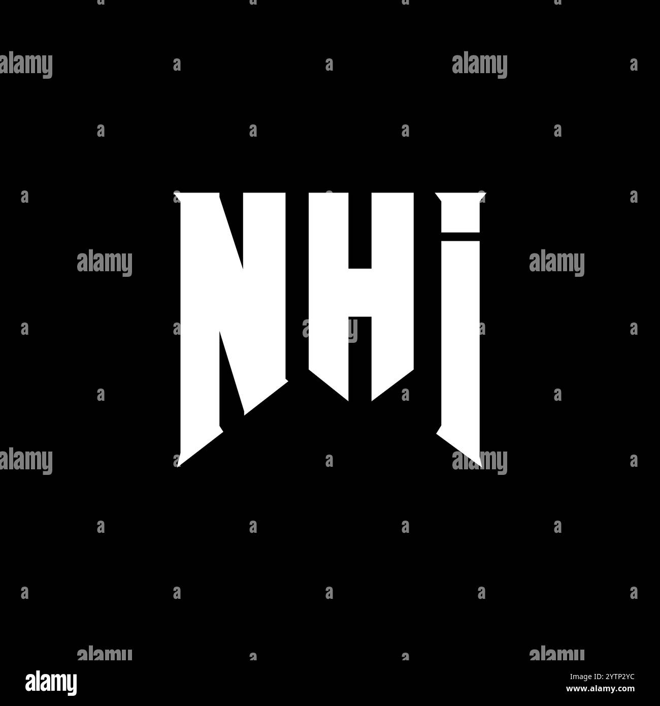 NHI letter logo design for technology company. NHI logo design black ...