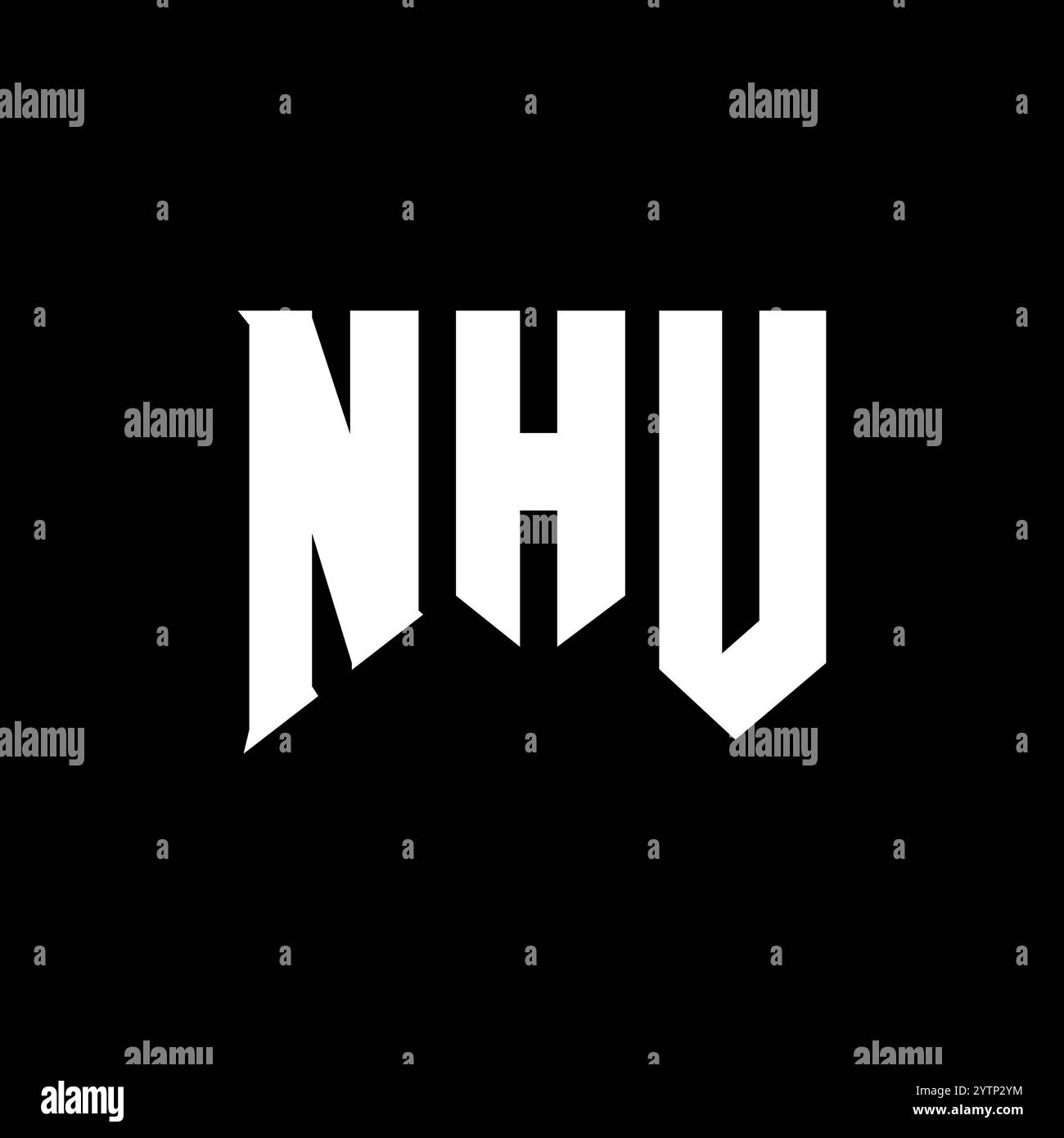 NHU letter logo design for technology company. NHU logo design black ...