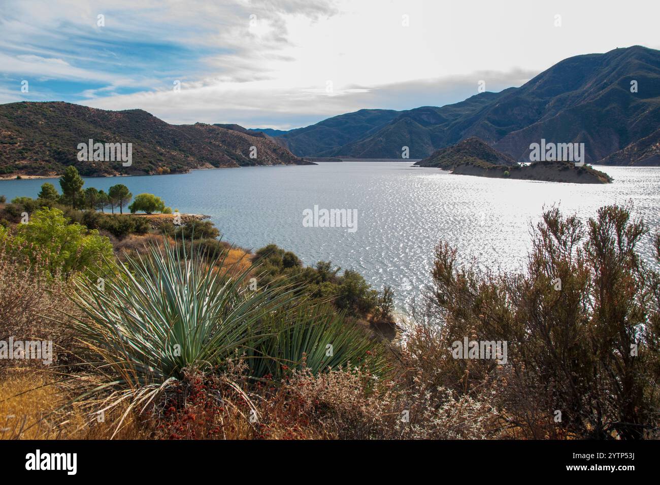 Pyramid Lake is a reservoir in Los Angeles County near Interstate 5 ...