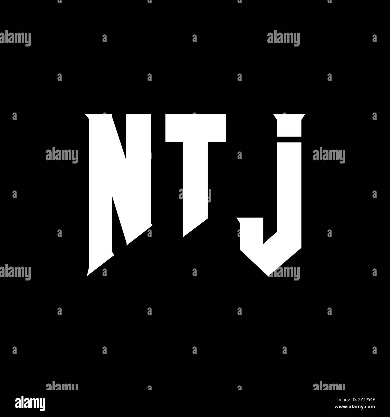 NTJ letter logo design for technology company. NTJ logo design black and white color combination ...