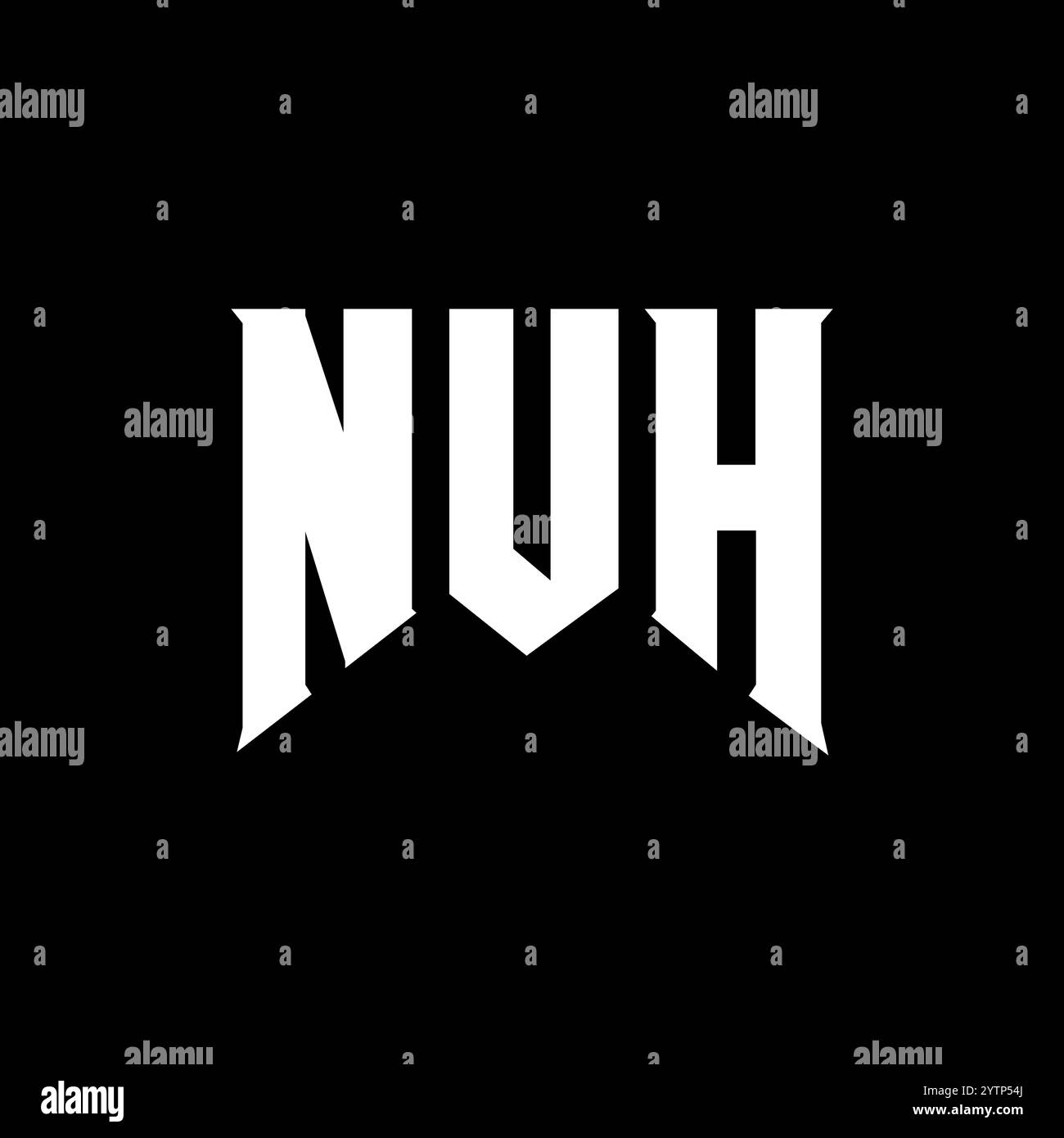 NUH letter logo design for technology company. NUH logo design black ...
