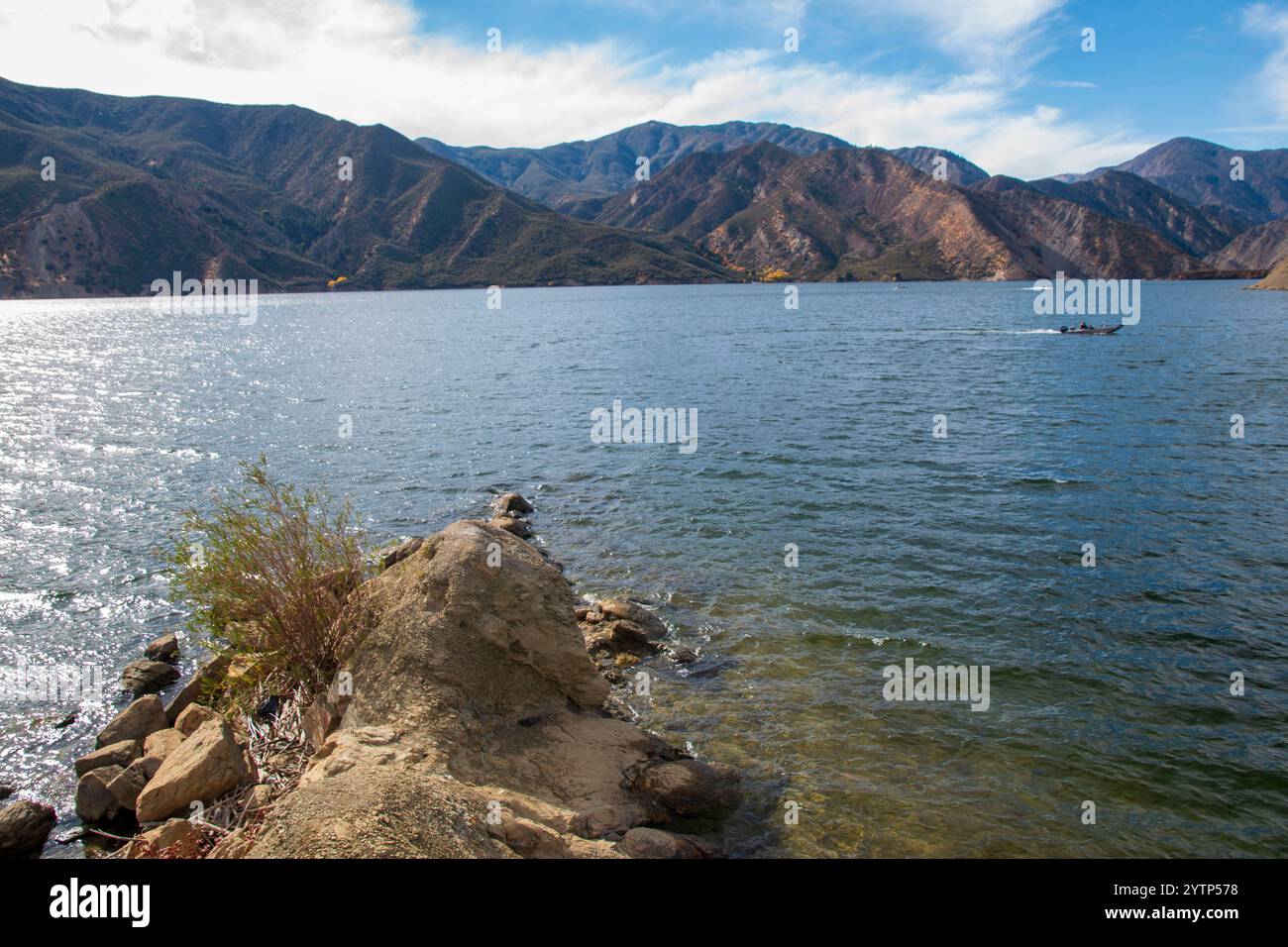 Pyramid Lake is a reservoir in Los Angeles County near Interstate 5 ...