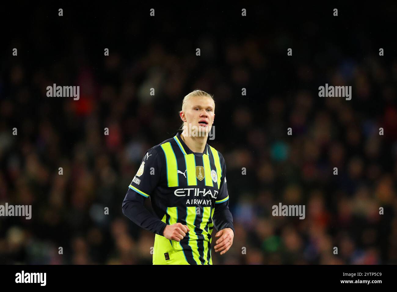 Erling Haaland of Manchester City looks on during the Premier League ...