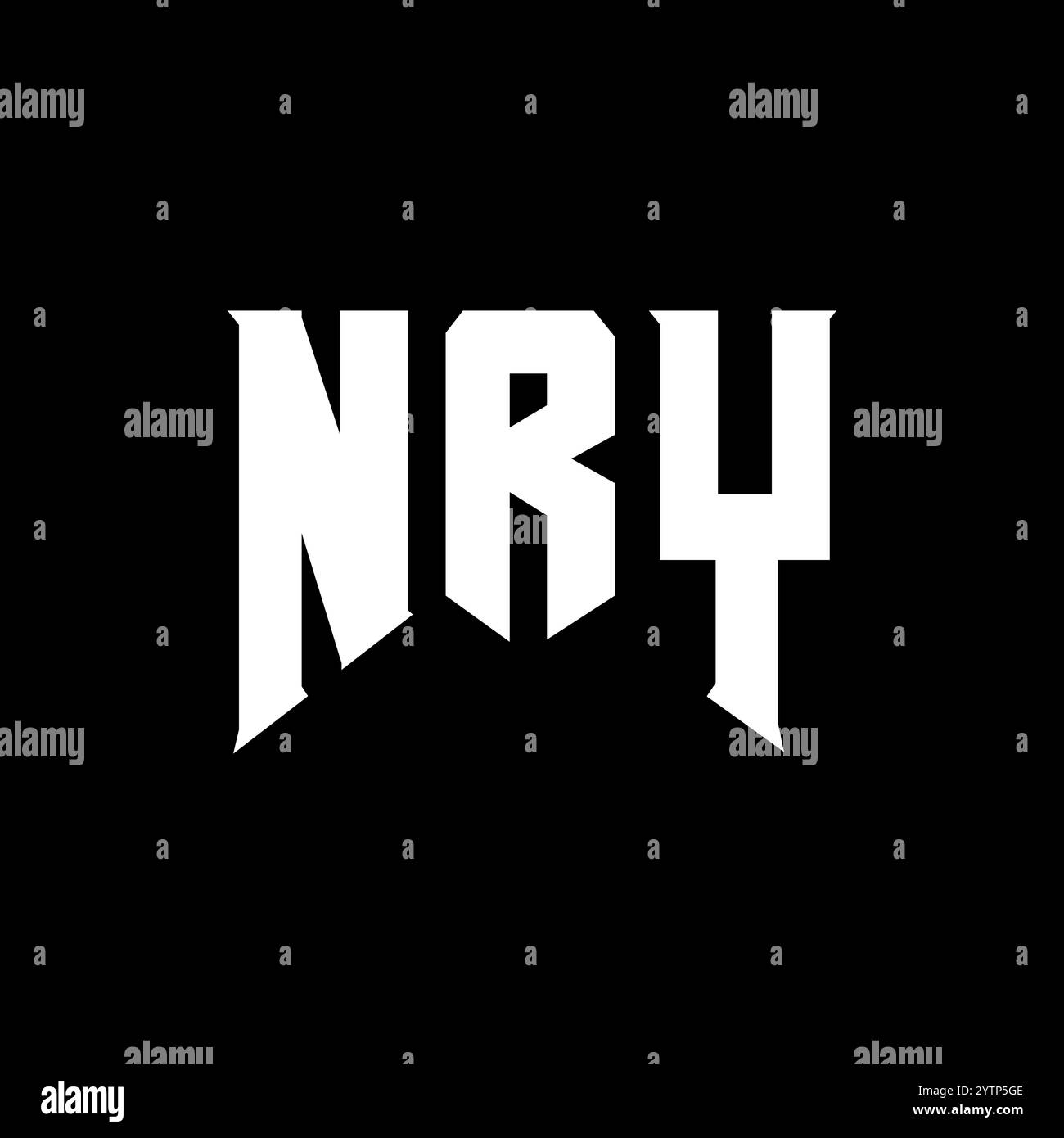 NRY letter logo design for technology company. NRY logo design black ...