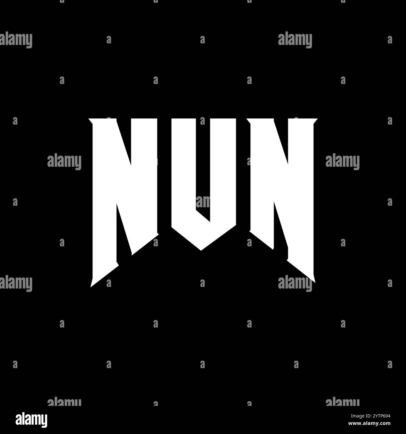 NUN letter logo design for technology company. NUN logo design black ...