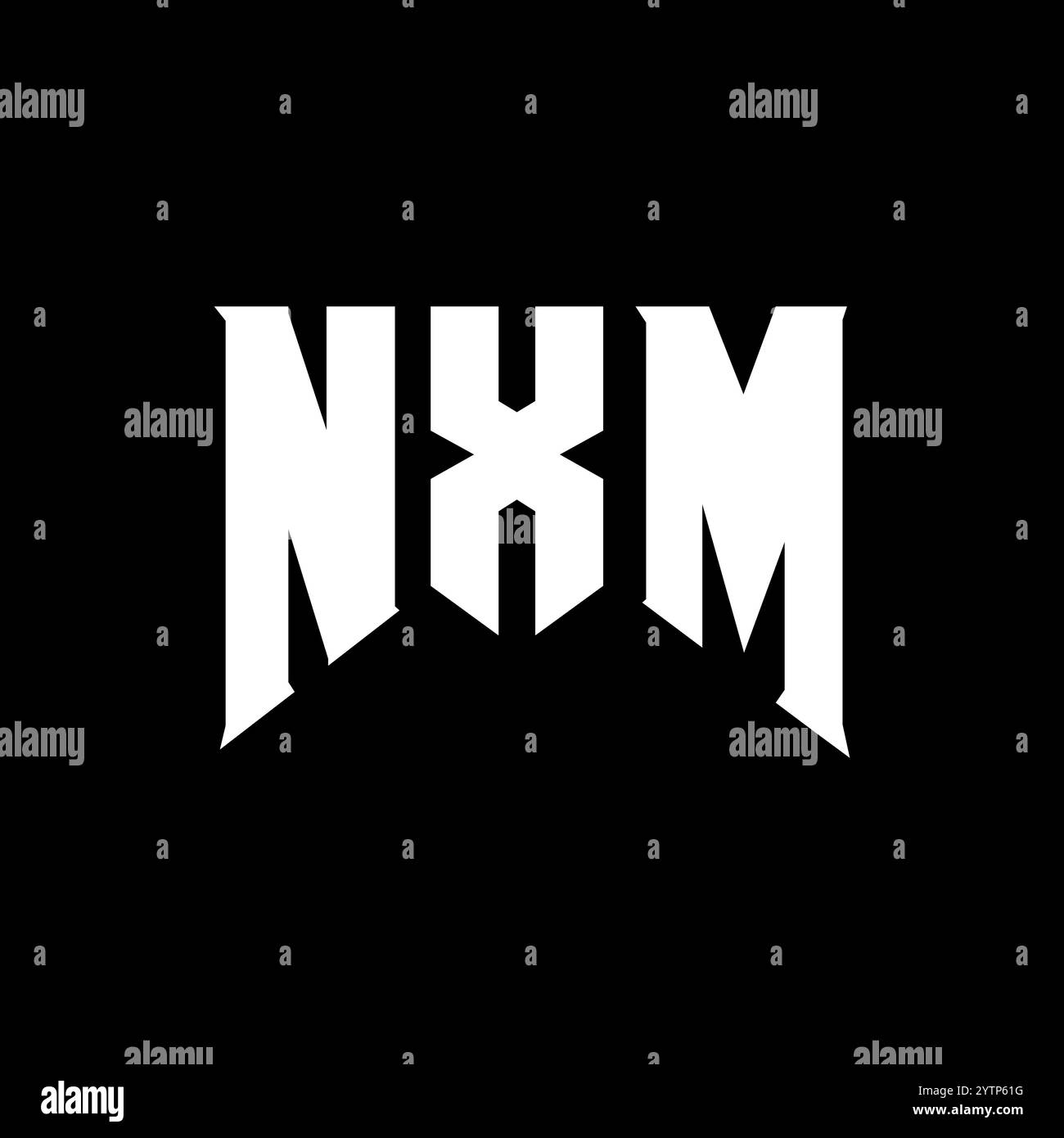 NXM letter logo design for technology company. NXM logo design black and white color combination ...
