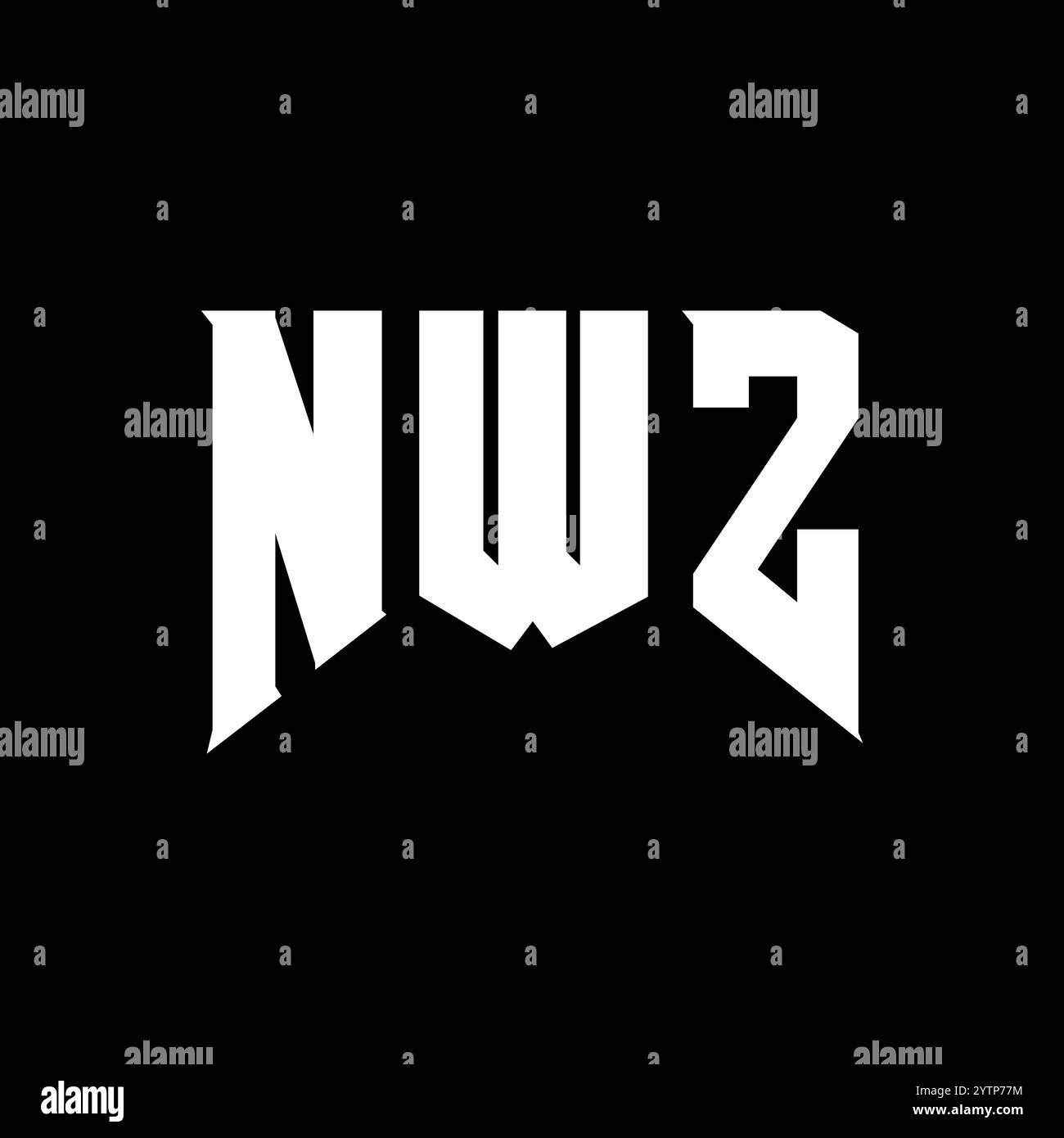 NWZ letter logo design for technology company. NWZ logo design black and white color combination ...