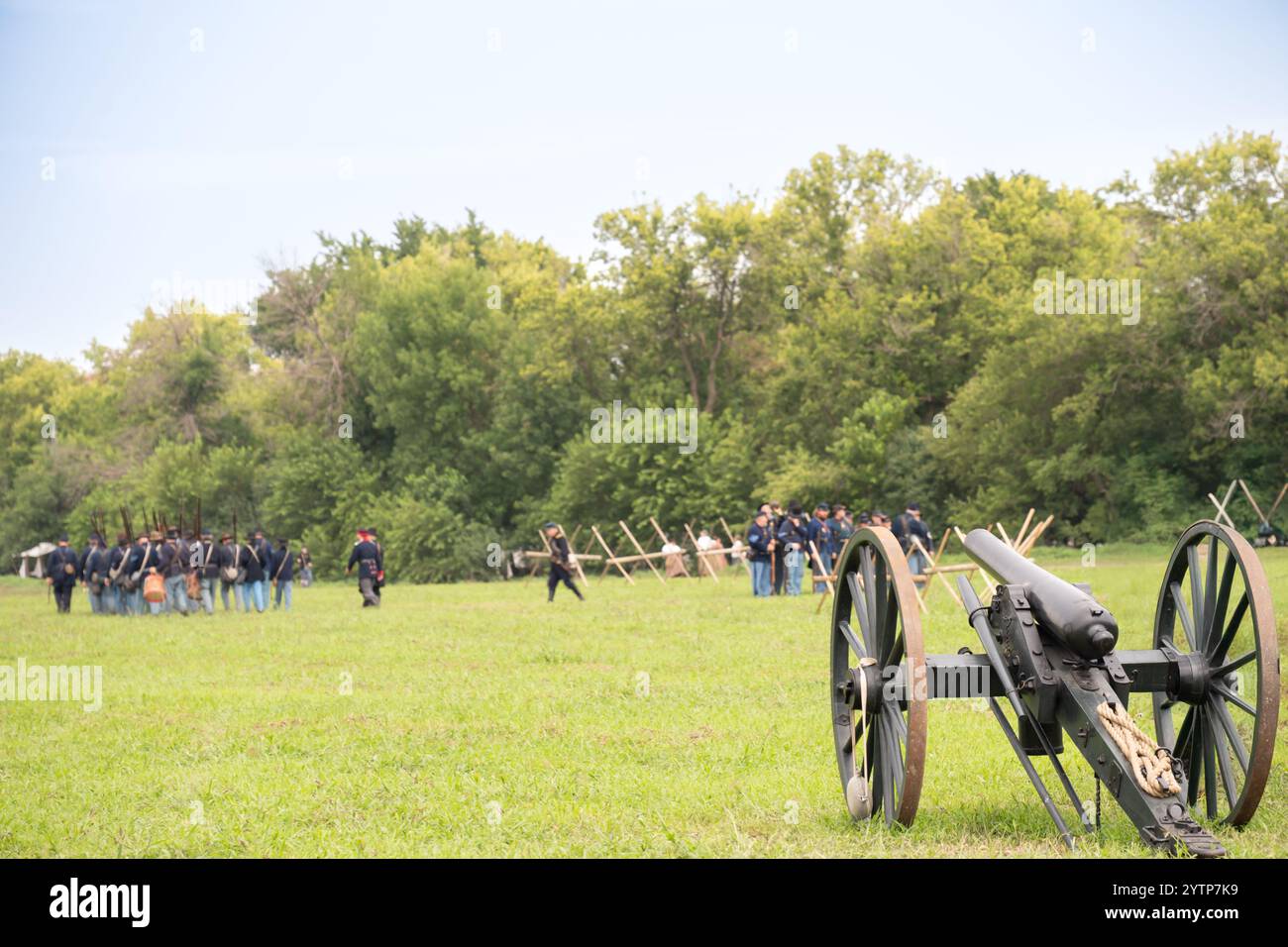 Selective focus on a confederate artillery cannon at the Civil War Days ...