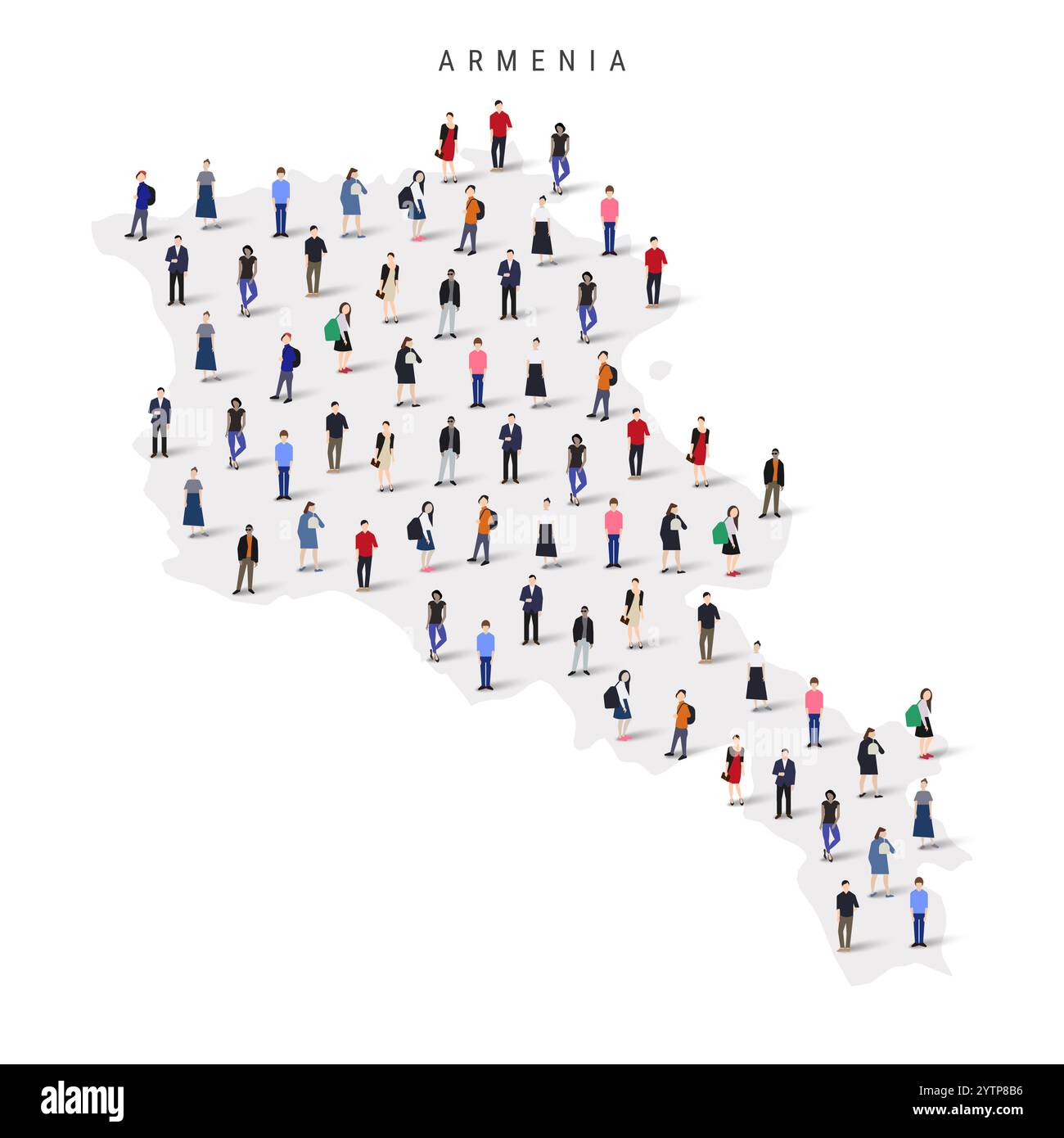 Armenia population map. Large group of people in a shape of Armenian ...